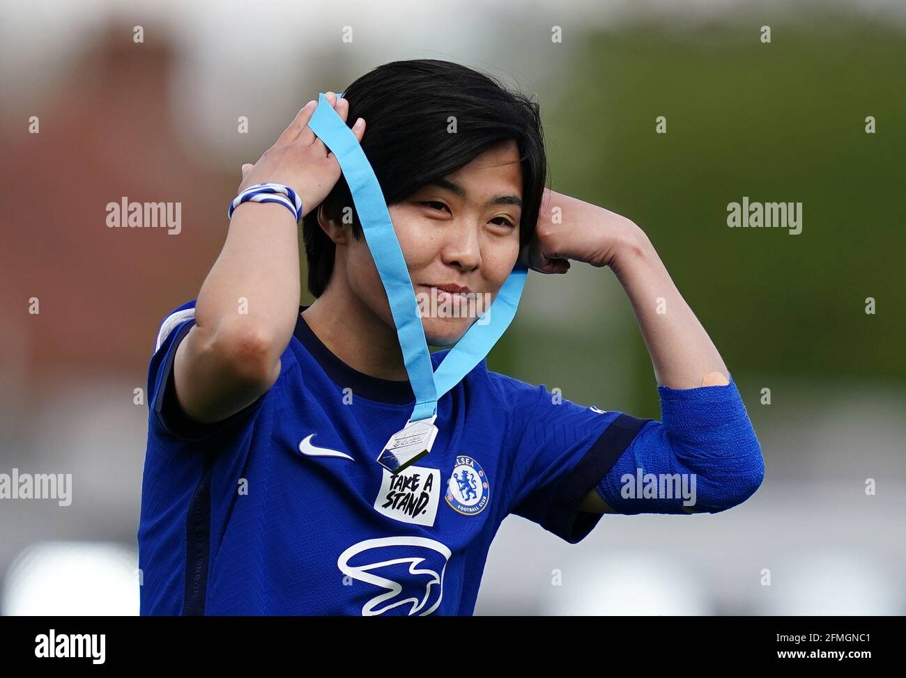 Chelsea's Ji So-yun collects her winners medal after clinching the ...