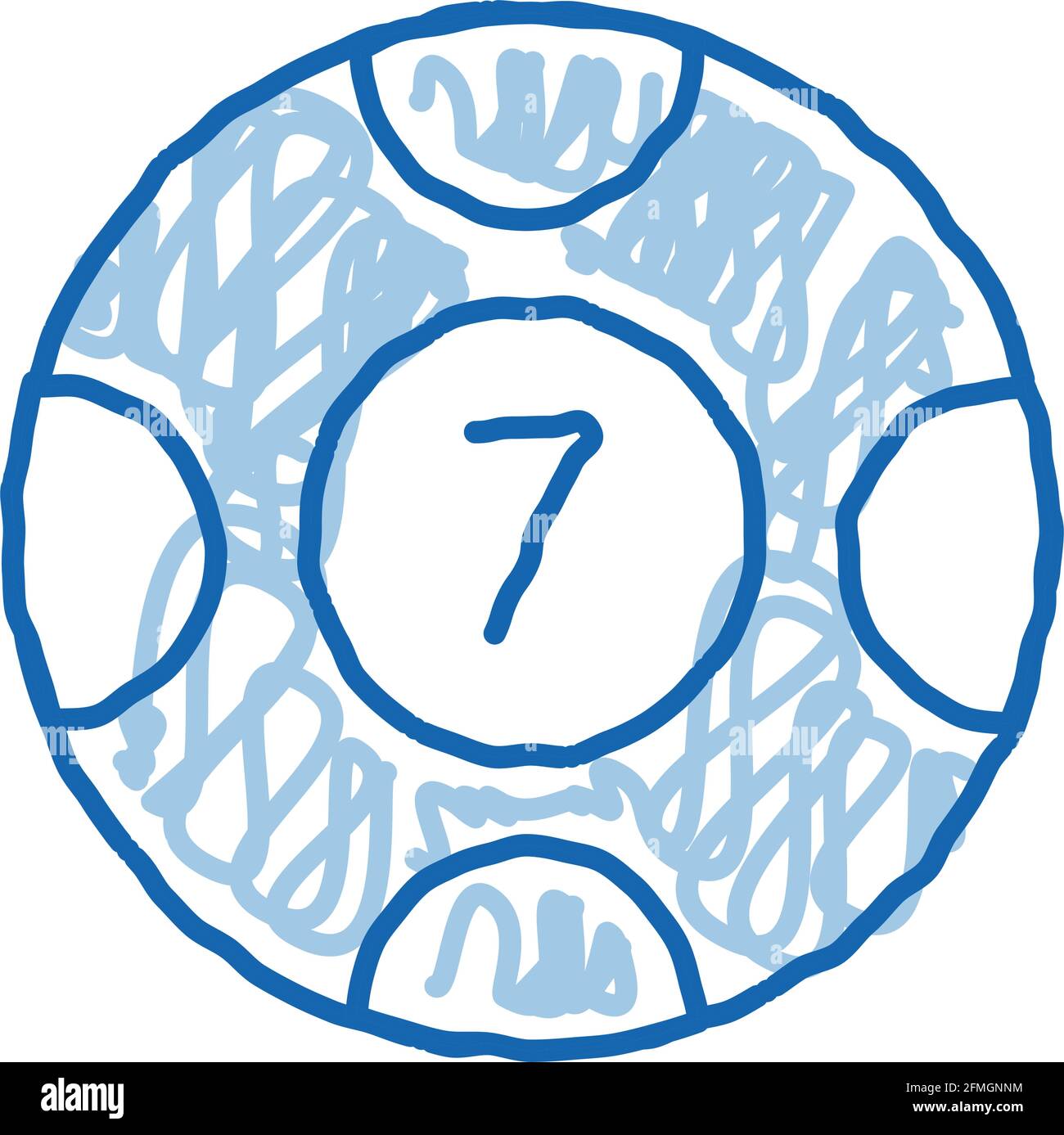 Ball with Number doodle icon hand drawn illustration Stock Vector Image ...