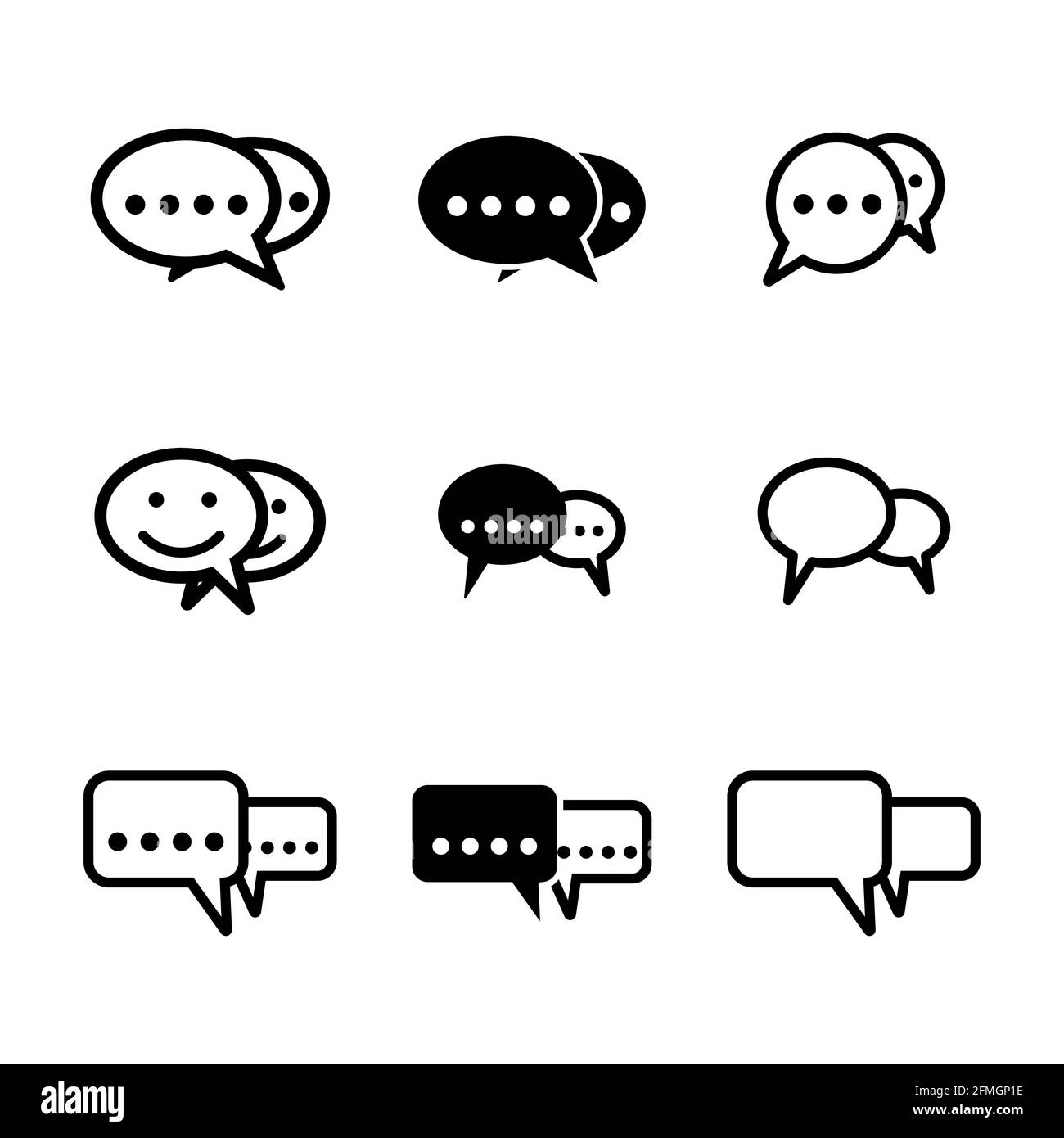 Set object of Speech balloon design. good template for chat icon design ...