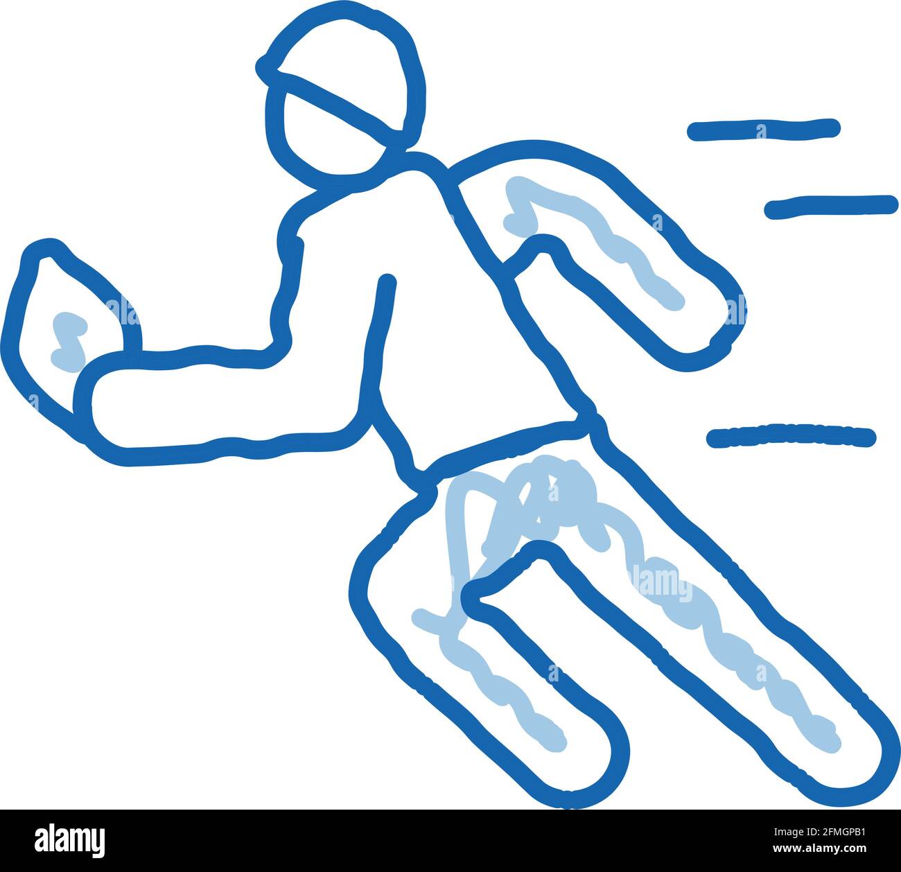 Rugby Player in Motion doodle icon hand drawn illustration Stock Vector ...