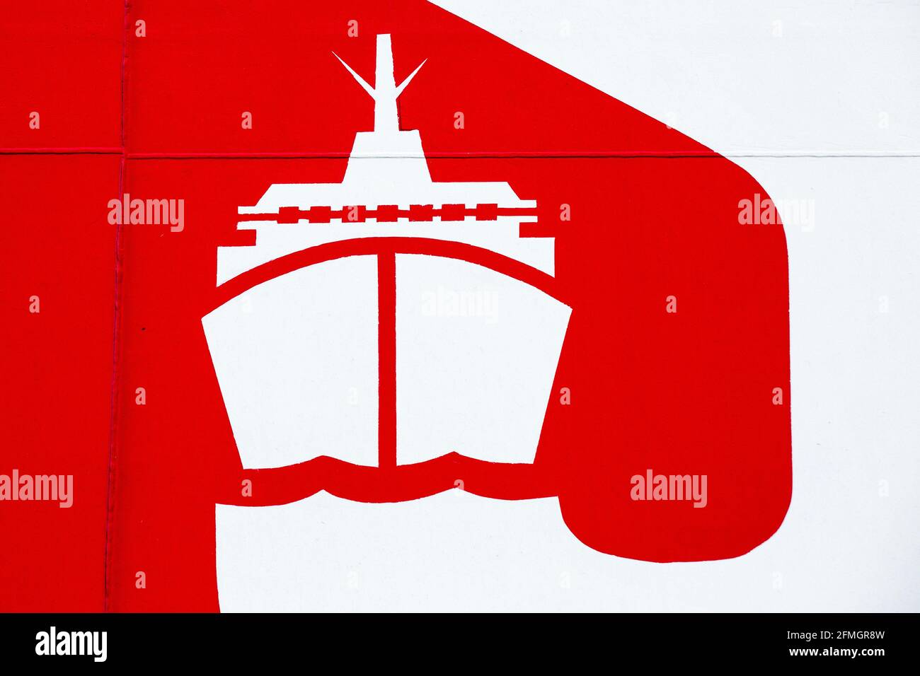 Part of the Stena Line logo seen on the Stena Estrid Ferry. Cherbourg ...