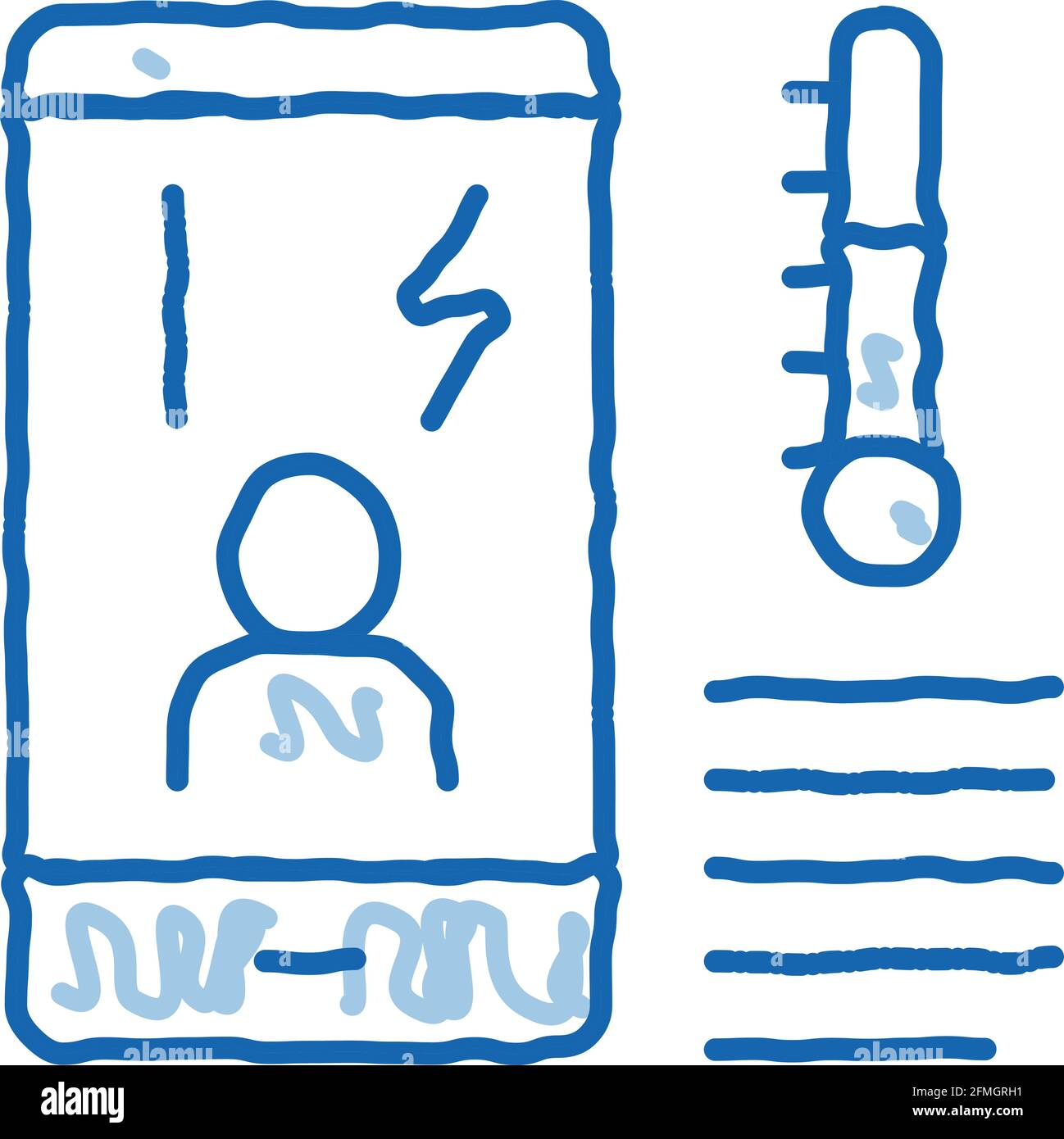 Temperature Phone doodle icon hand drawn illustration Stock Vector ...