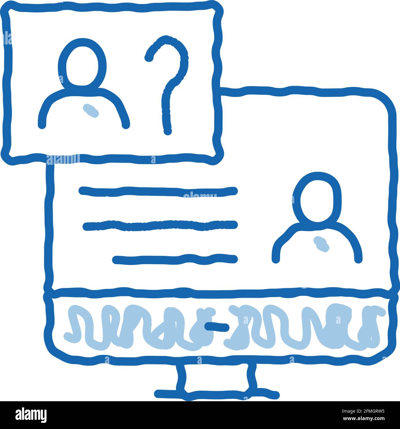 Message On Display doodle icon hand drawn illustration Stock Vector ...