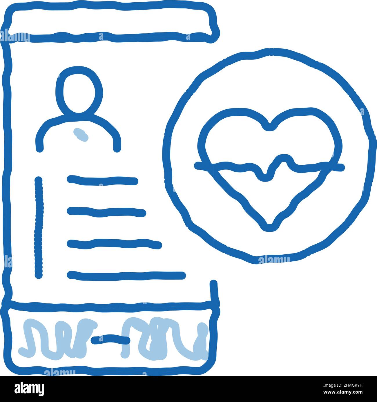 Heart Rhythm doodle icon hand drawn illustration Stock Vector Image ...