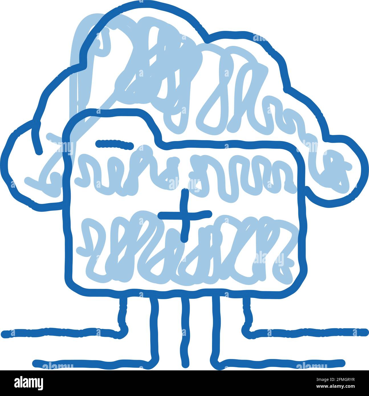 Cloud Storage doodle icon hand drawn illustration Stock Vector Image ...