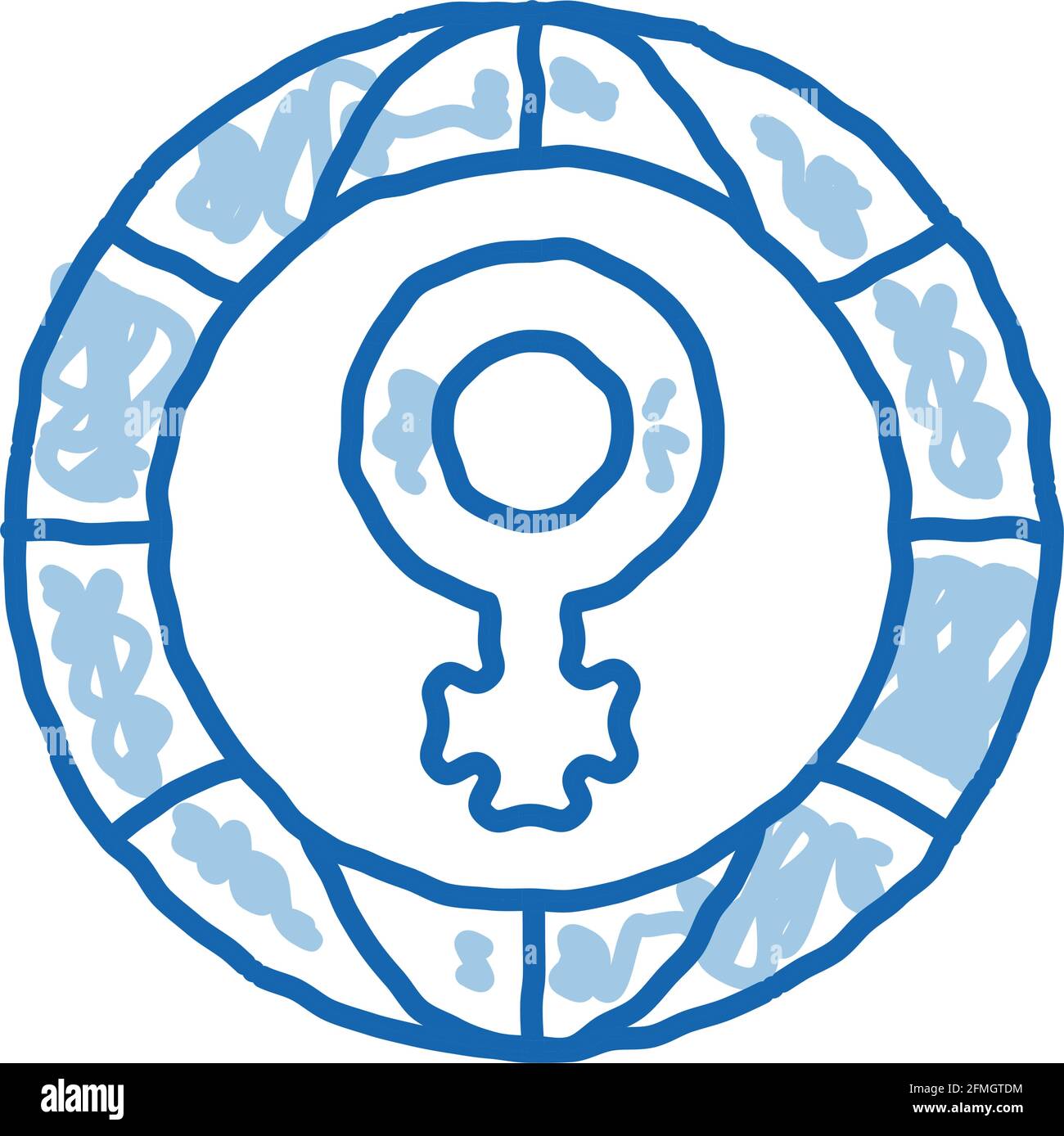 Female Sign World doodle icon hand drawn illustration Stock Vector ...