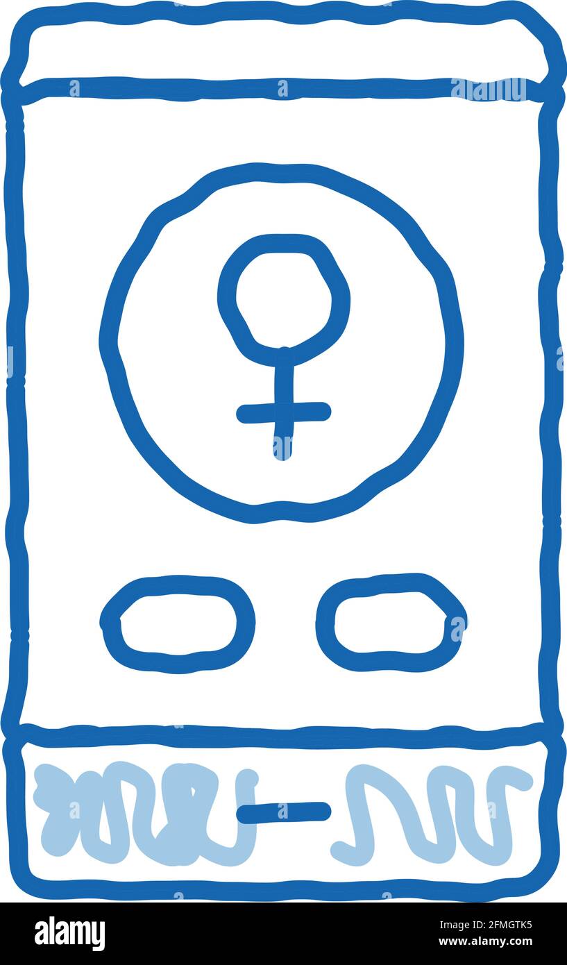 Phone Call Female doodle icon hand drawn illustration Stock Vector ...