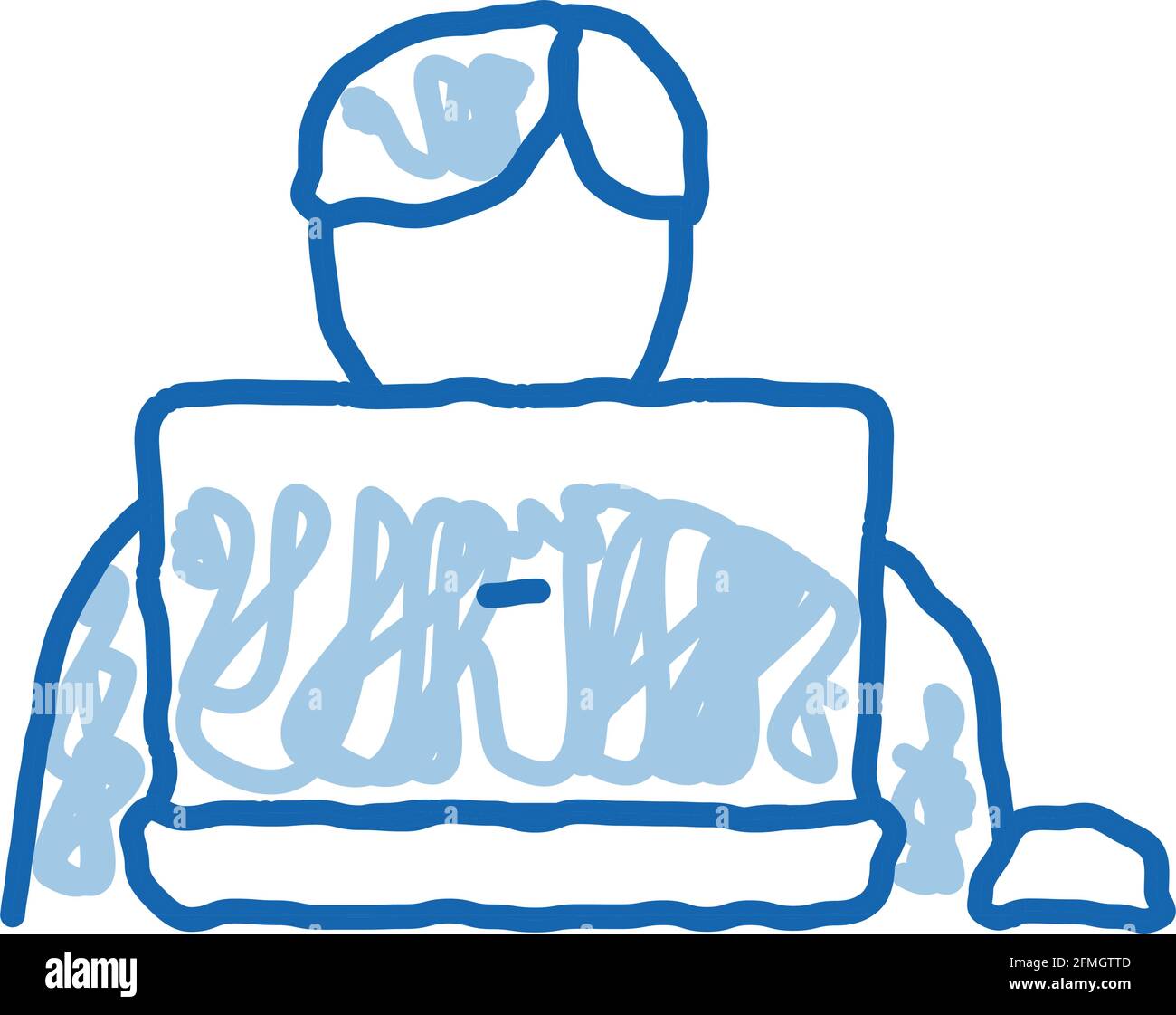 Man Play Laptop doodle icon hand drawn illustration Stock Vector Image ...