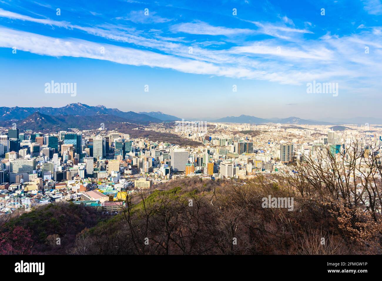 Beautiful landscape and cityscape with architecture and building in ...