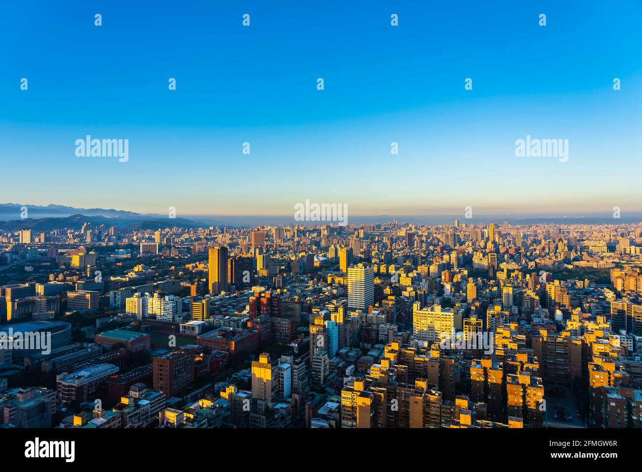 Beautiful architecture building taipei city skyline at sunset in Taiwan ...