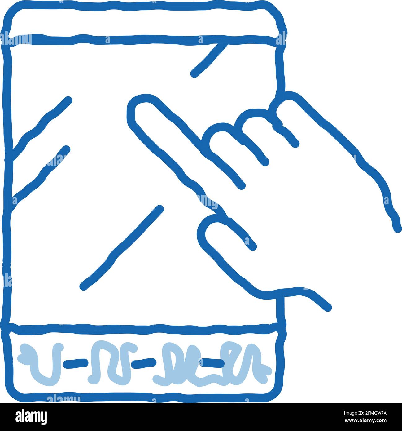 Hand Touch Tablet doodle icon hand drawn illustration Stock Vector ...