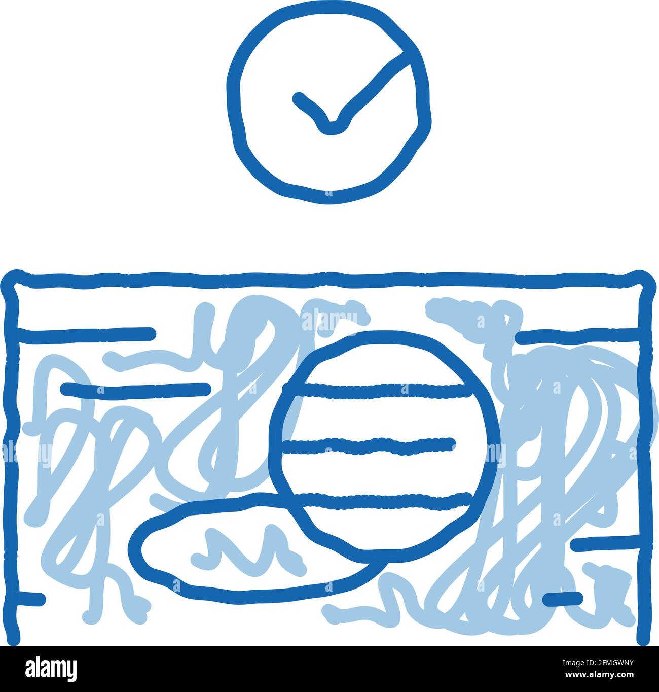 Ball Hits Hole doodle icon hand drawn illustration Stock Vector Image ...