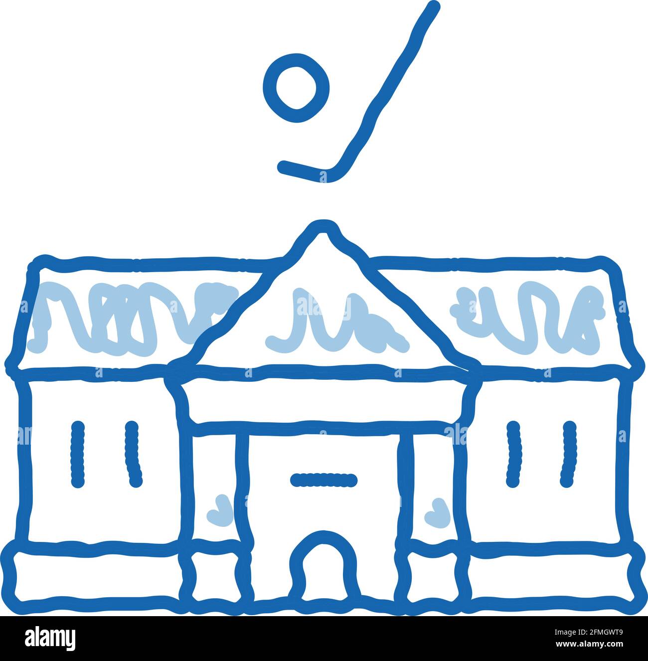 Golf Club House doodle icon hand drawn illustration Stock Vector Image ...