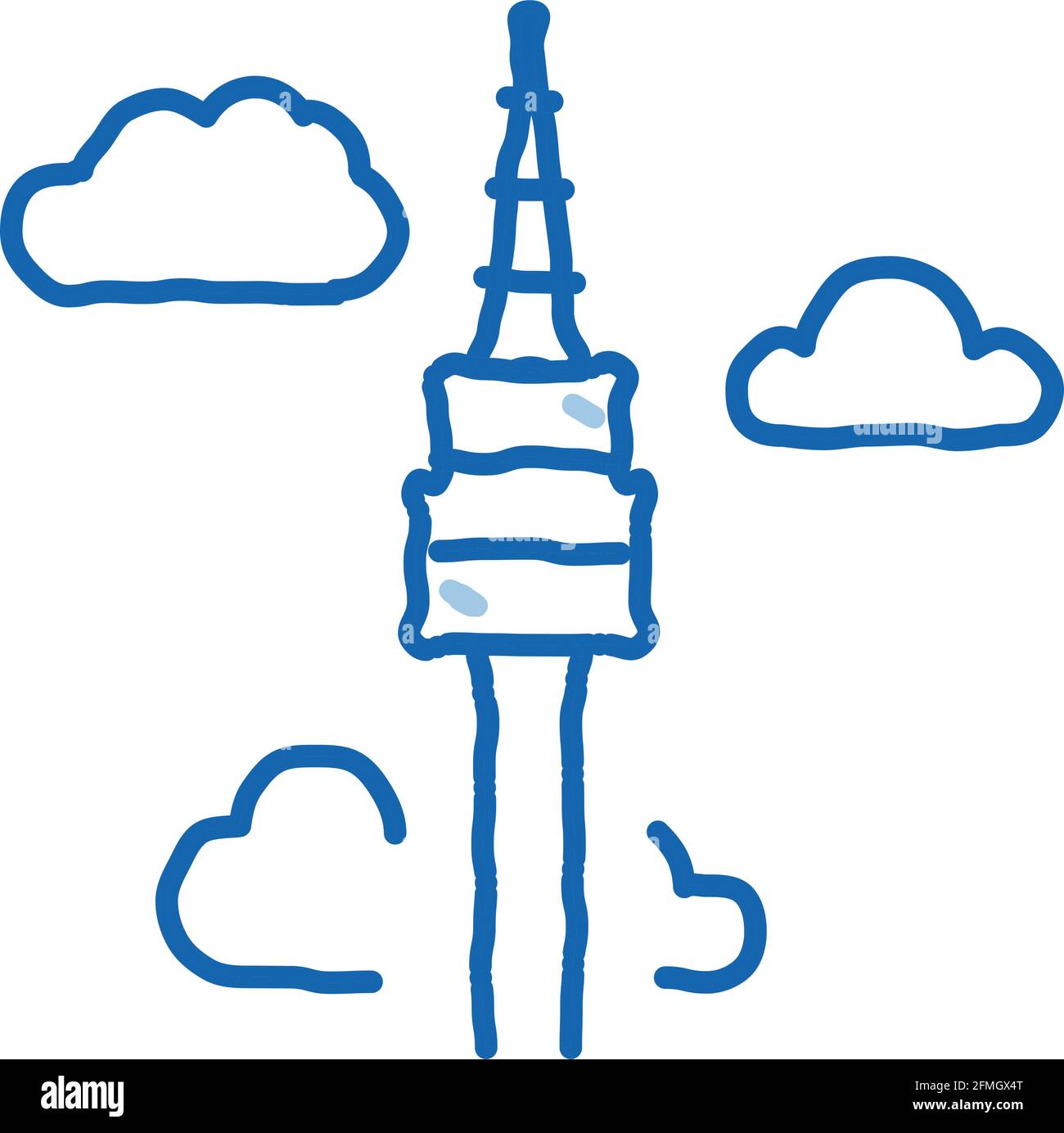 Korean Tower doodle icon hand drawn illustration Stock Vector Image ...