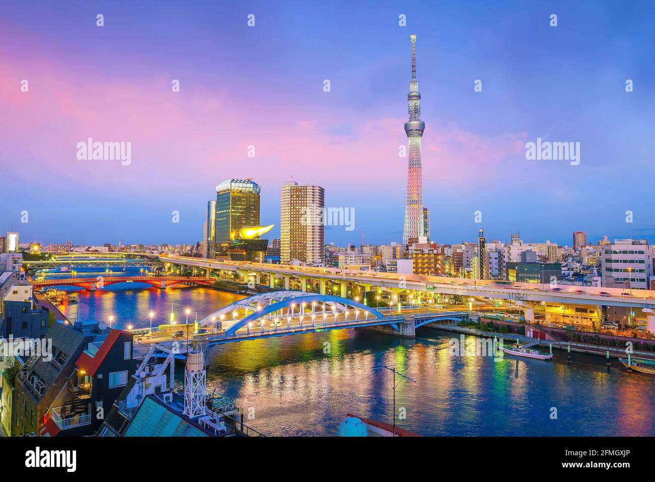 View of Tokyo skyline at sunset in Japan Stock Photo - Alamy