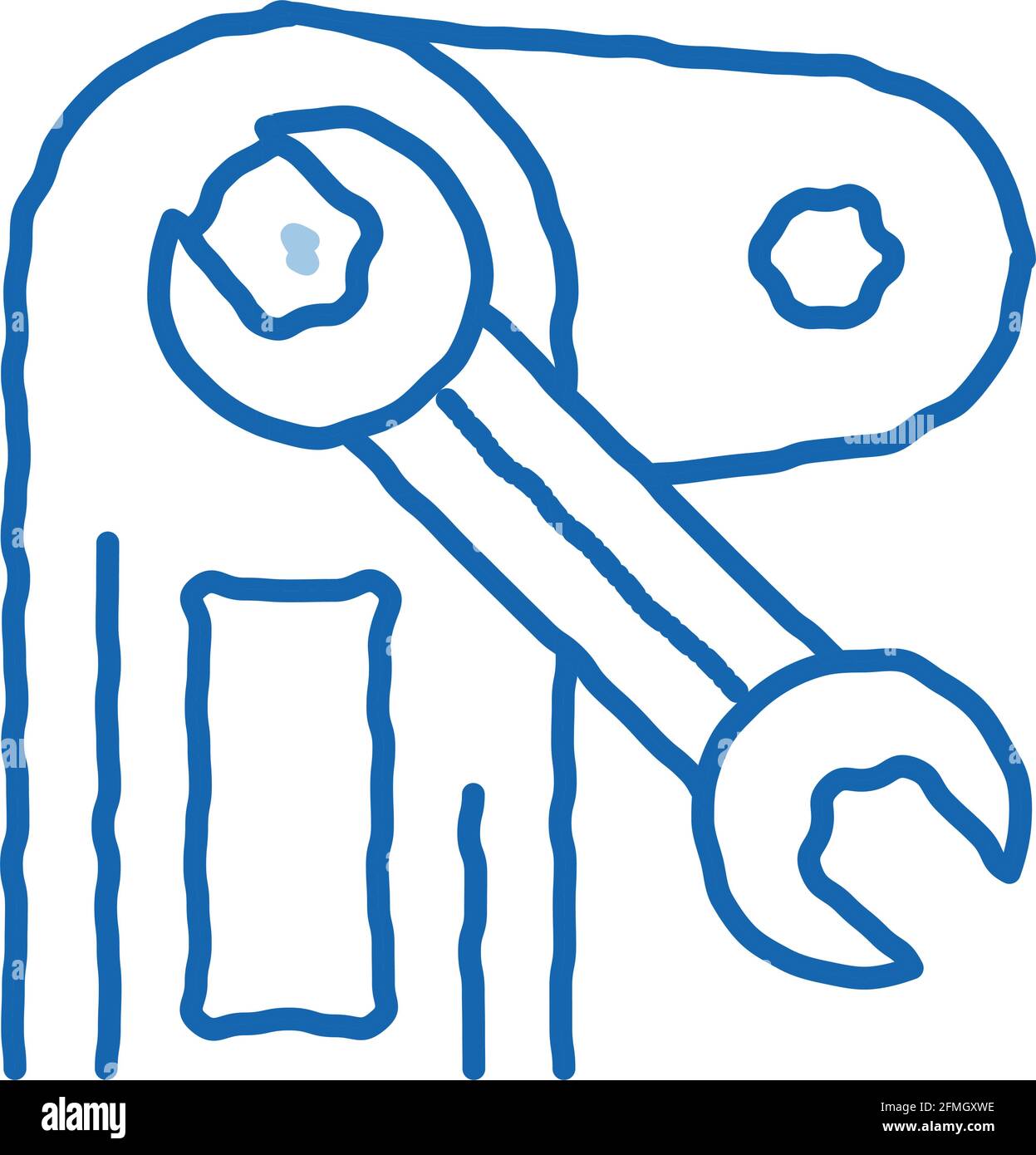 Mechanical Repair doodle icon hand drawn illustration Stock Vector ...