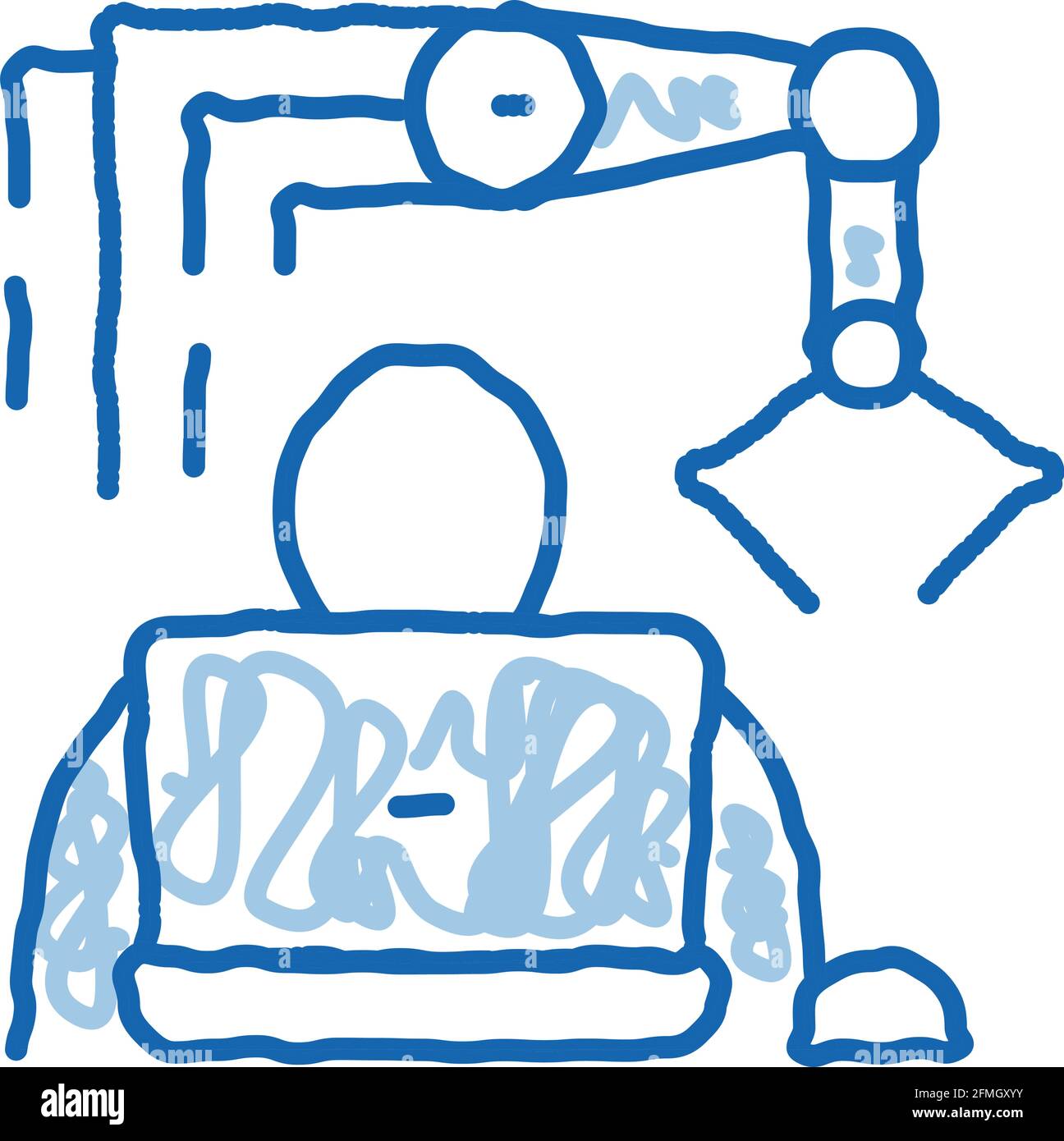 Programming Robot doodle icon hand drawn illustration Stock Vector ...