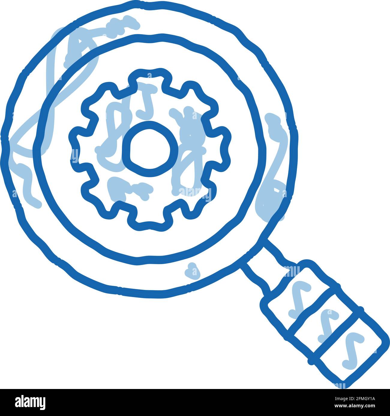 Gear Research doodle icon hand drawn illustration Stock Vector Image ...