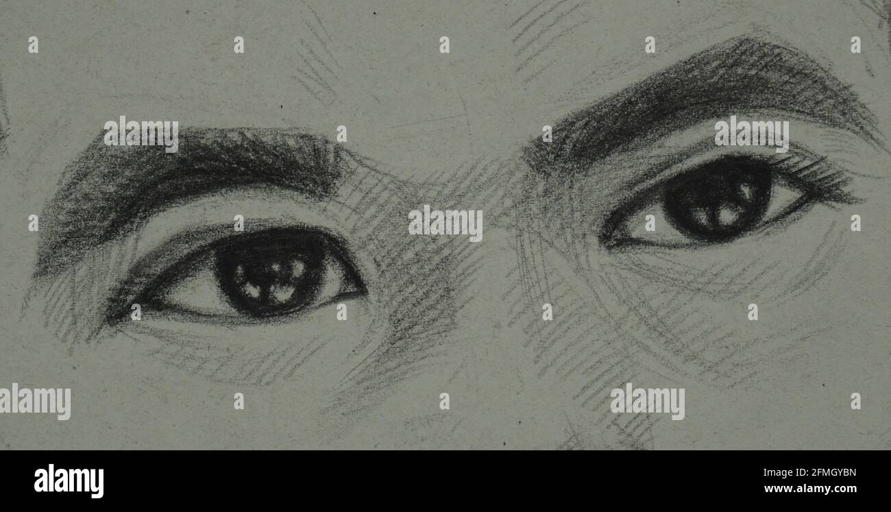 Draw lines, light shadows, beautiful eyes Stock Photo - Alamy