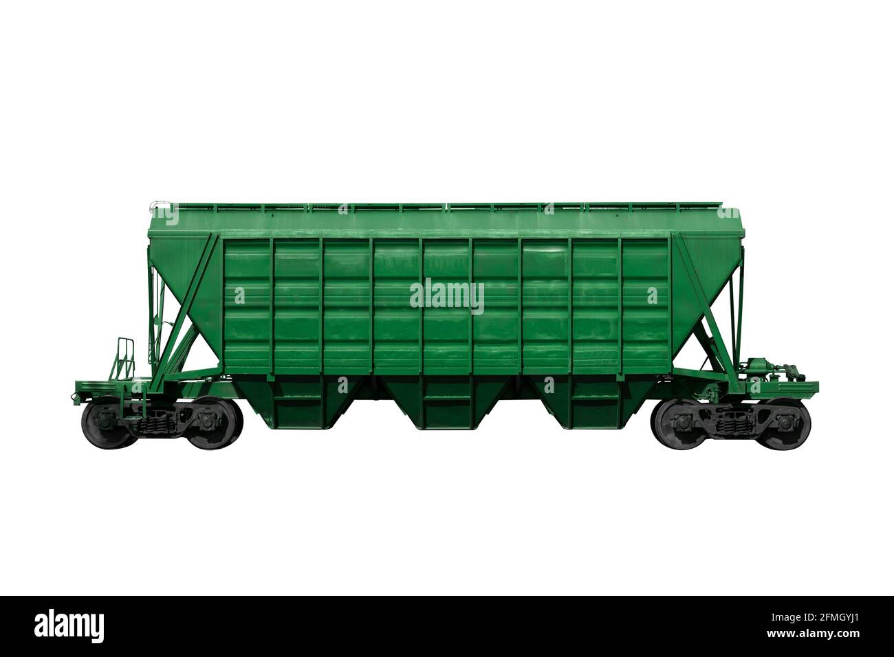 green rail car isolated on a white background. Freight transport. High ...