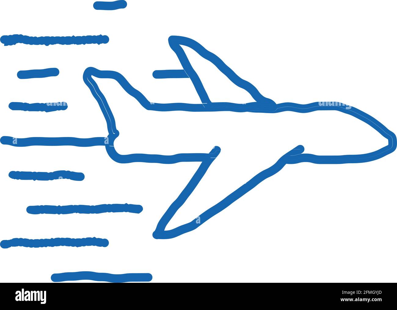 Flying Airplane doodle icon hand drawn illustration Stock Vector Image ...