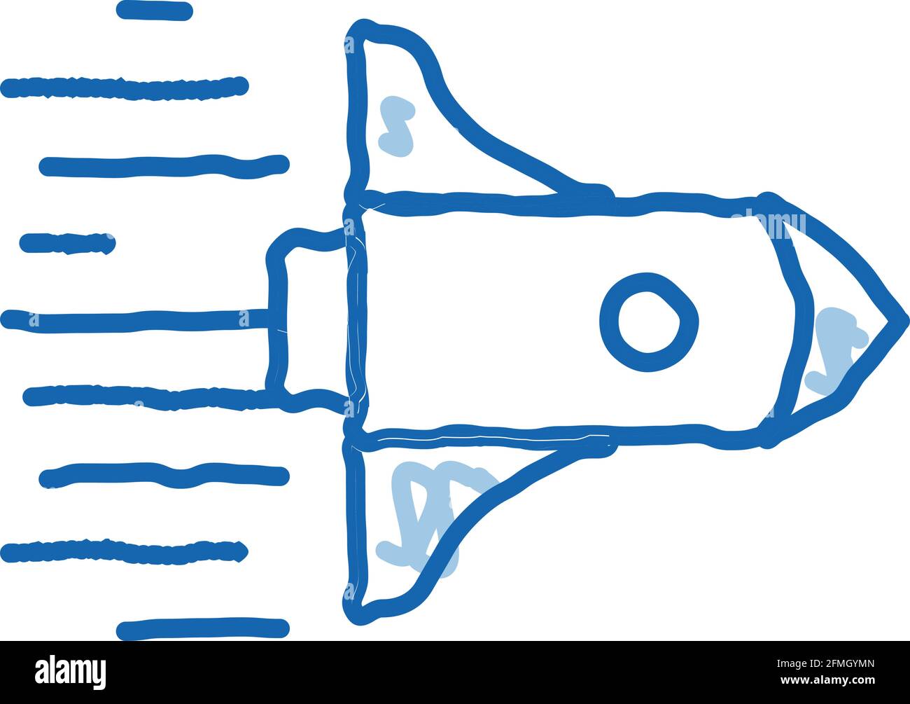 Rocket Fast Fly doodle icon hand drawn illustration Stock Vector Image ...