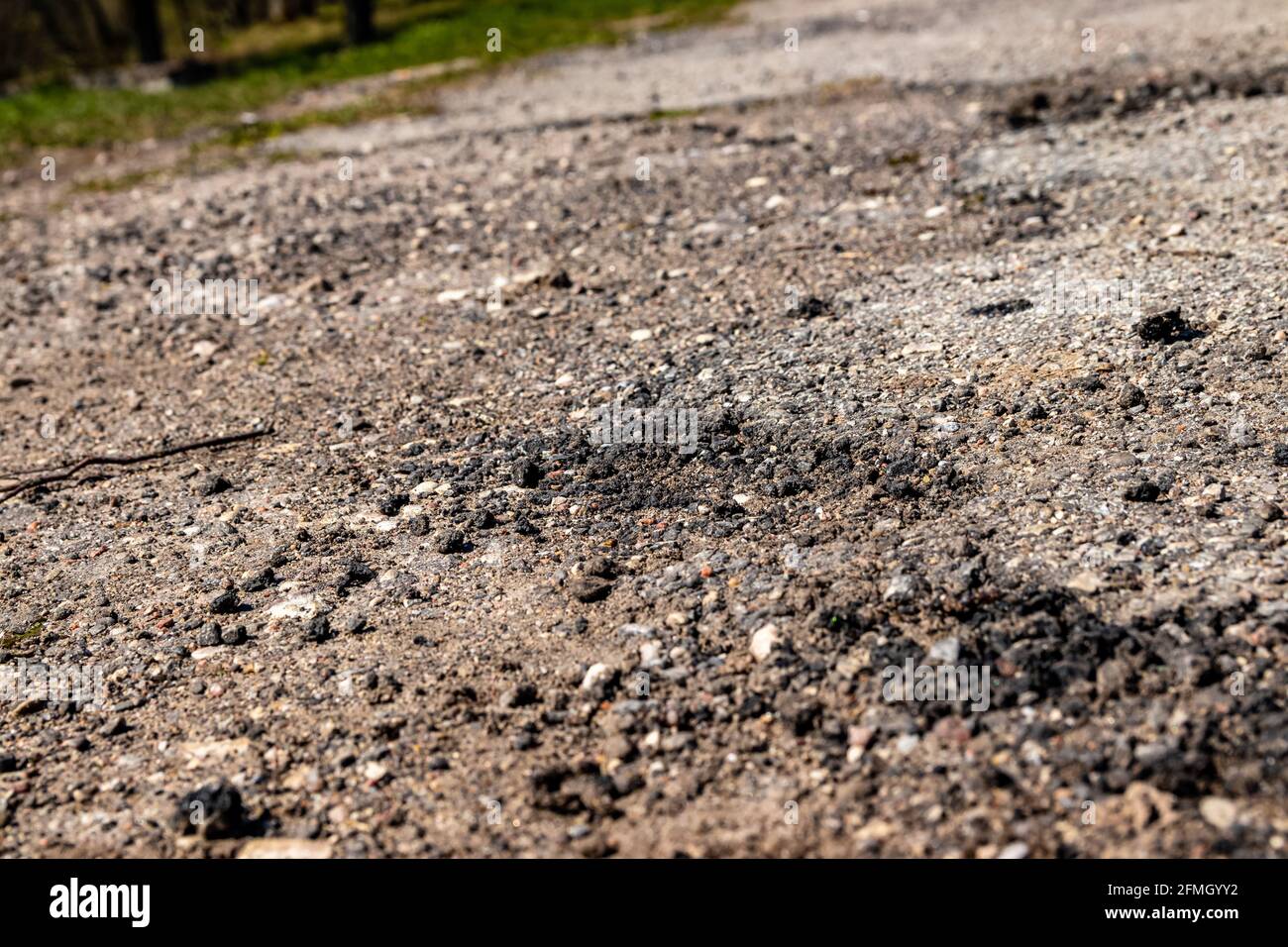 A closeup surface texture with small stones on a dirty ground Stock ...