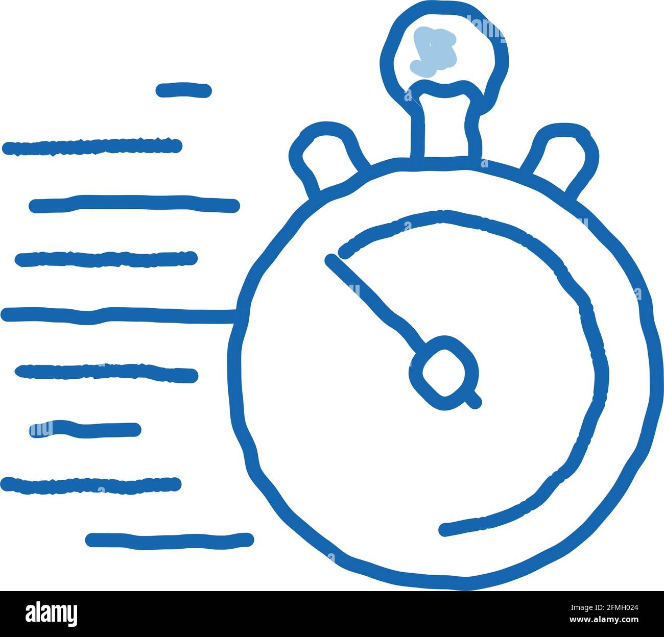 Stopwatch Time doodle icon hand drawn illustration Stock Vector Image ...