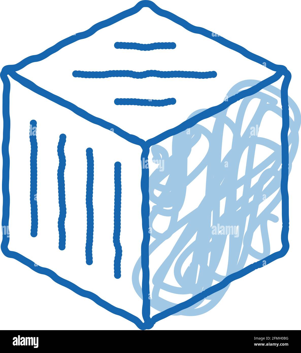 Refined Cube doodle icon hand drawn illustration Stock Vector Image ...