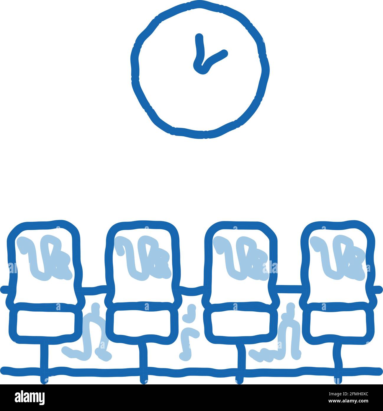 Airport Waiting Room Chairs doodle icon hand drawn illustration Stock ...
