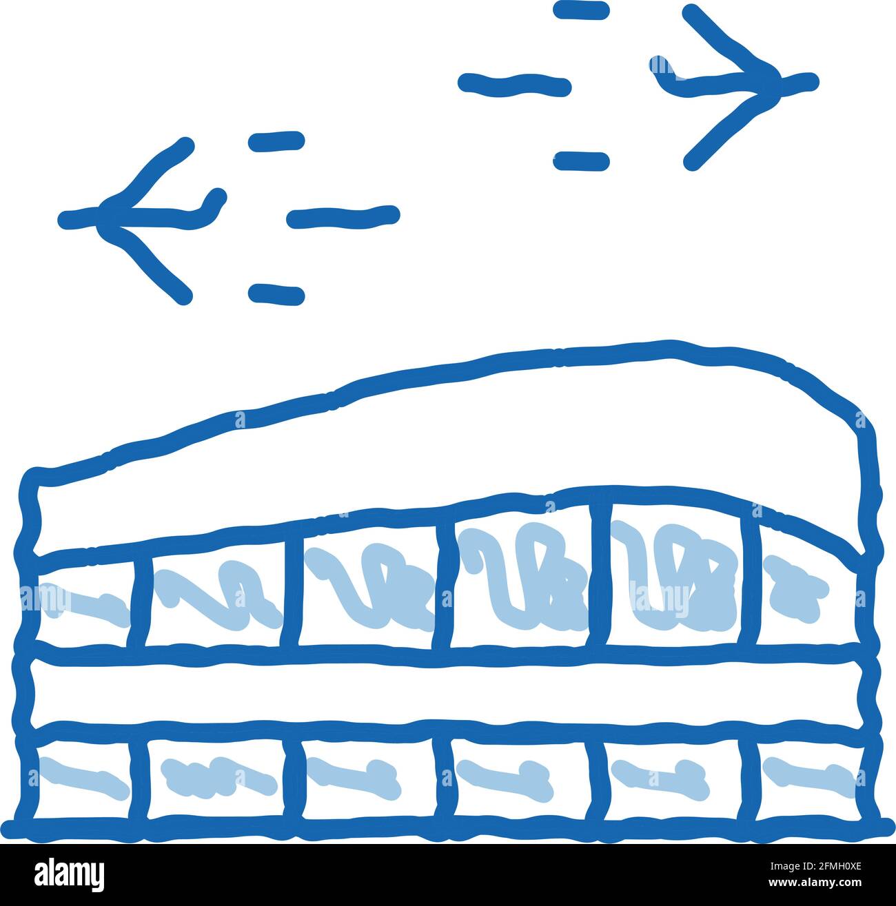 Airport Building Station doodle icon hand drawn illustration Stock ...