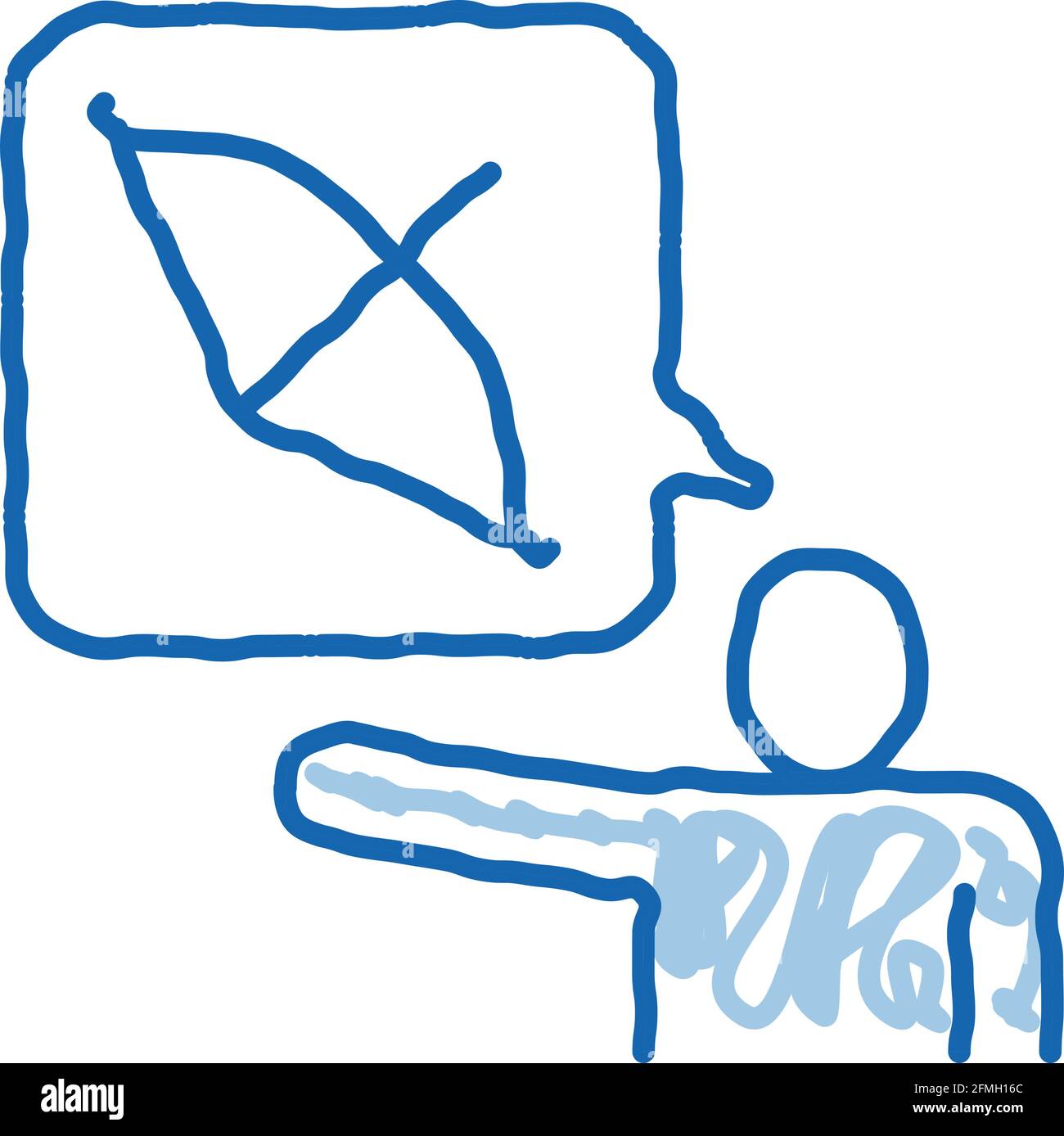 Human Talk About Archery doodle icon hand drawn illustration Stock ...