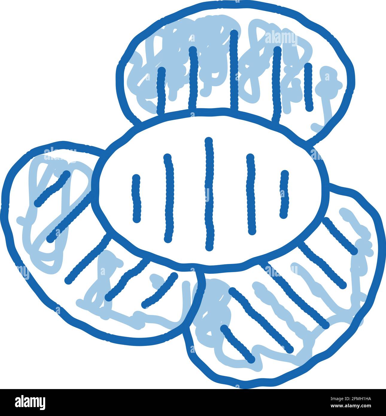 Bakery Cracker Tasty Food doodle icon hand drawn illustration Stock ...