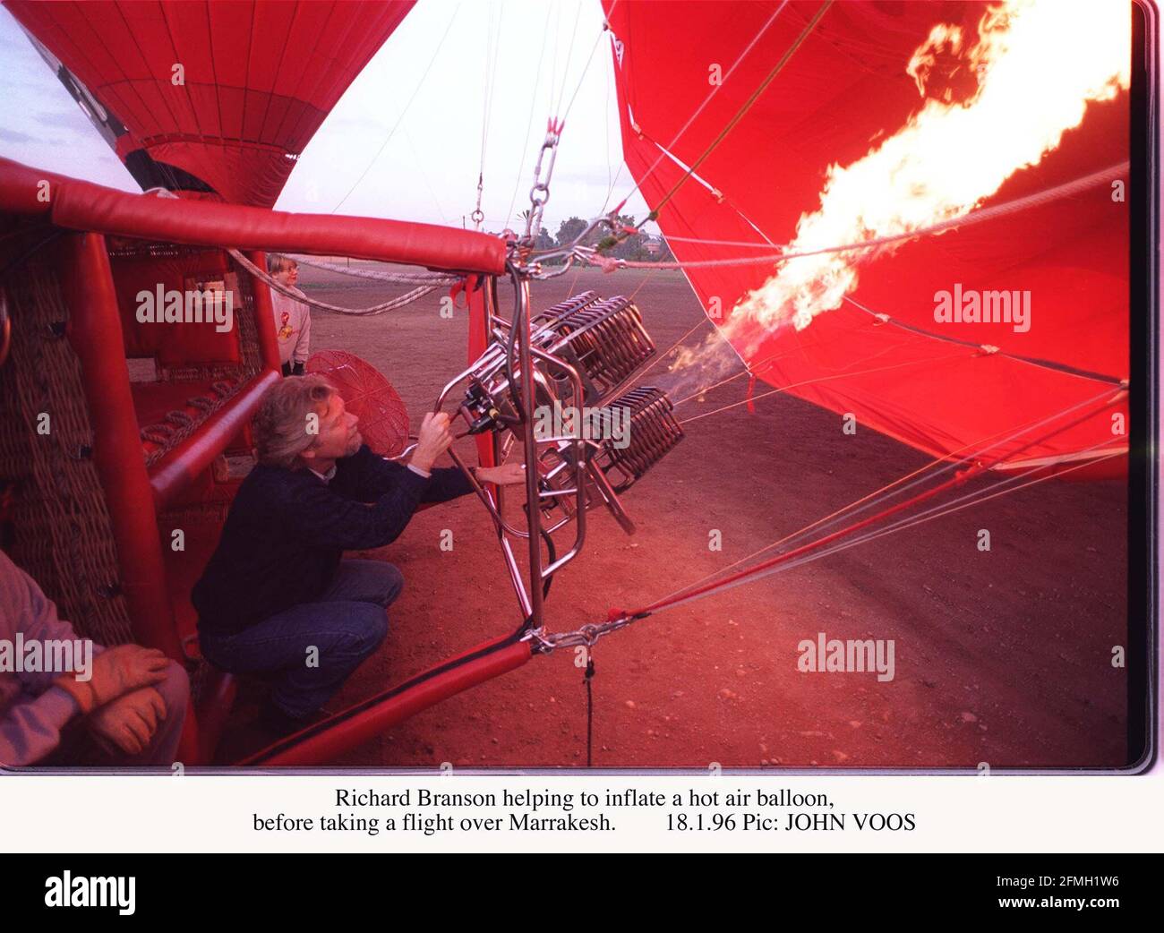Richard branson one virgin balloon fleet floats over city marrakech hi ...