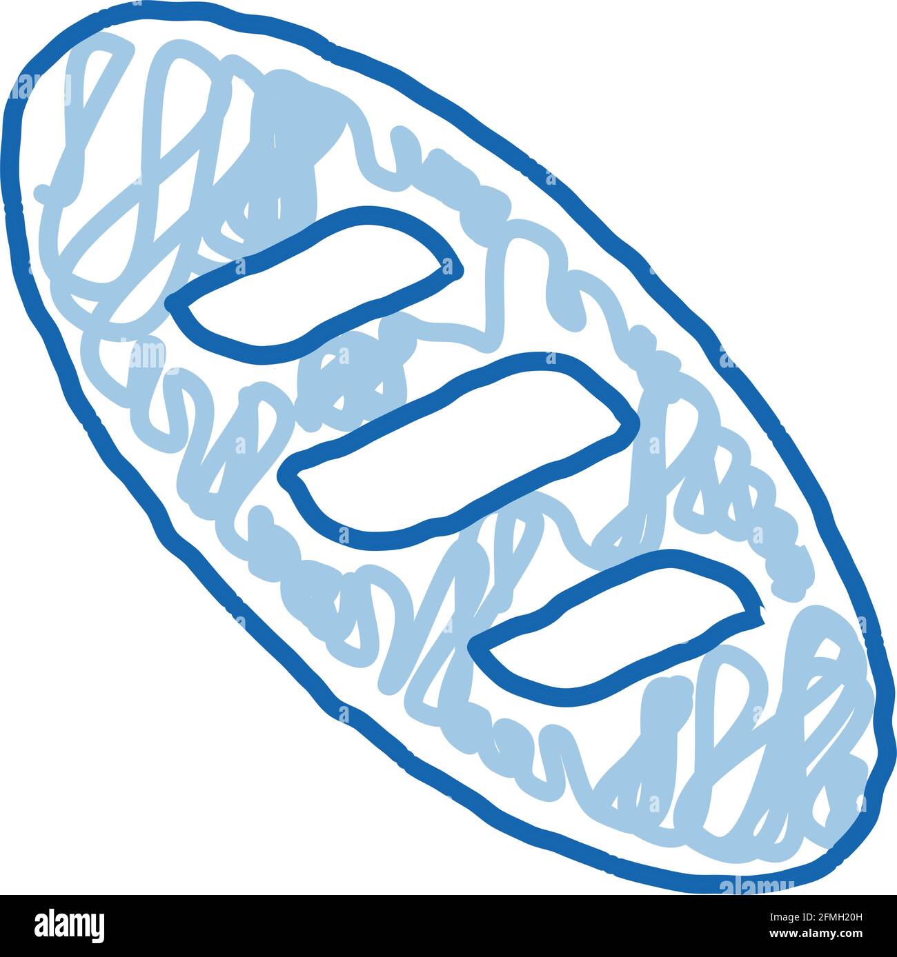 Bread Long Loaf Baked Food doodle icon hand drawn illustration Stock ...