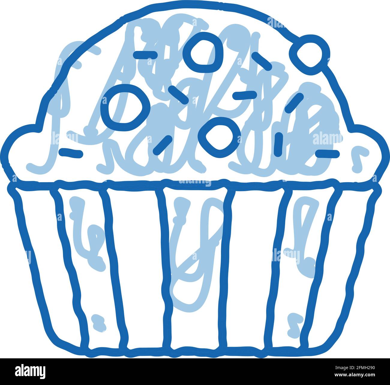 Muffin Delicious Baked Food doodle icon hand drawn illustration Stock ...