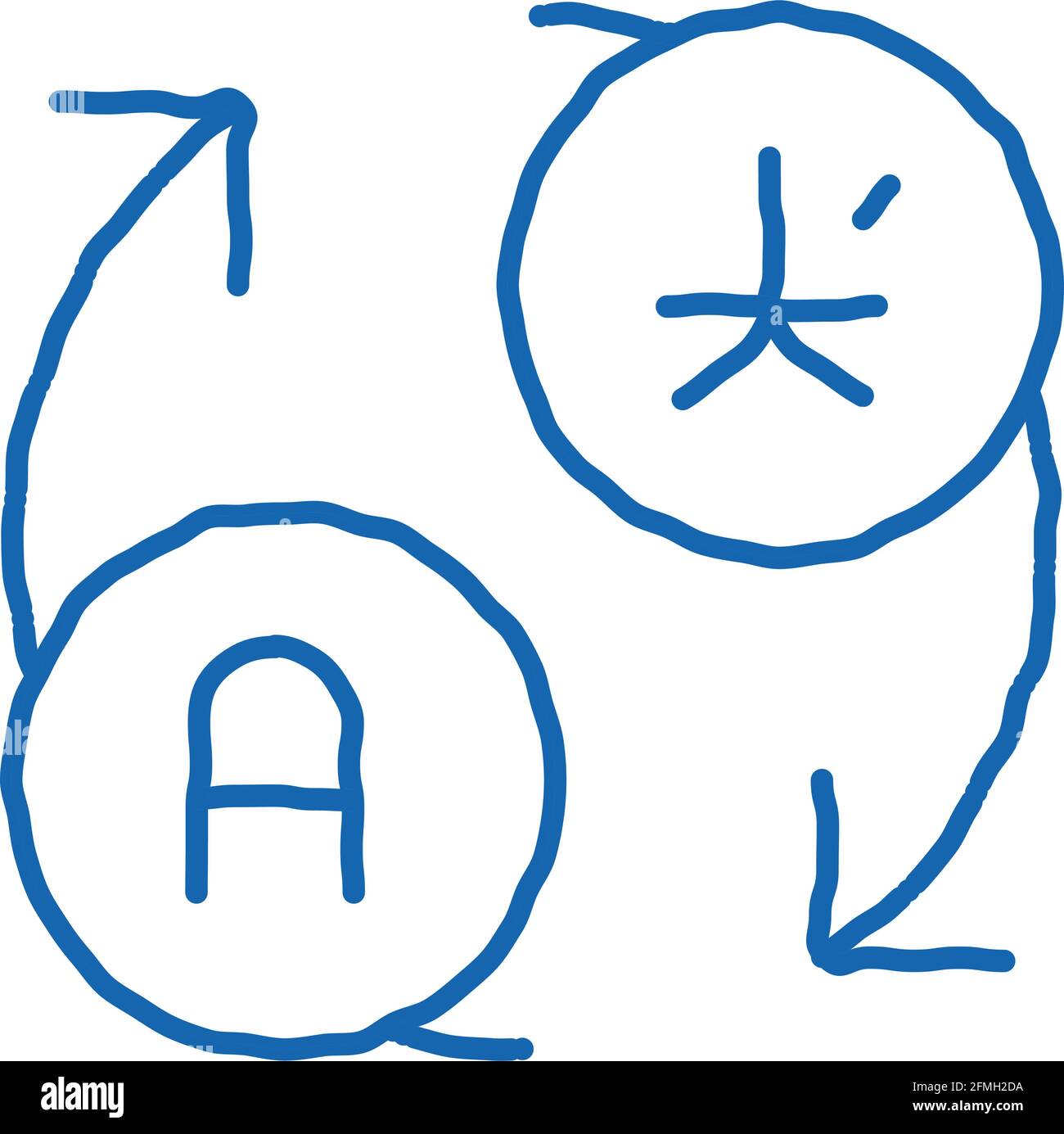 Language Translation Arrows doodle icon hand drawn illustration Stock ...