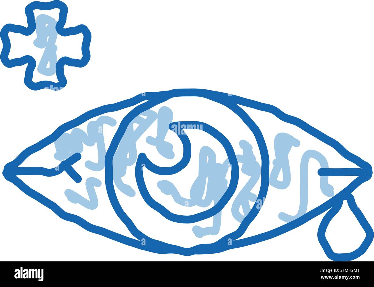 Sore Sick Tear Eye Organ doodle icon hand drawn illustration Stock ...