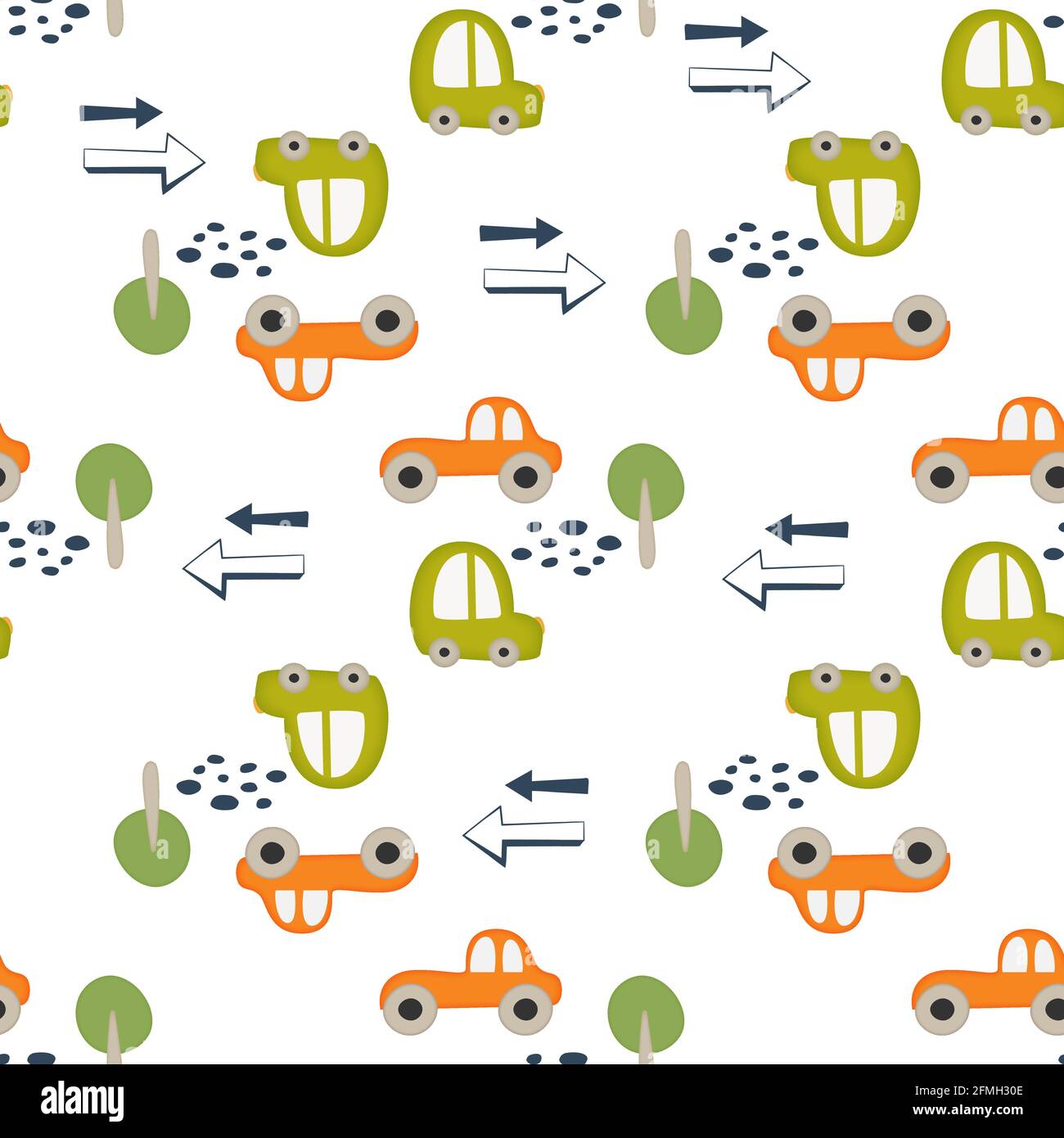 Cartoon car seamless pattern for kids, boys Stock Vector Image & Art ...