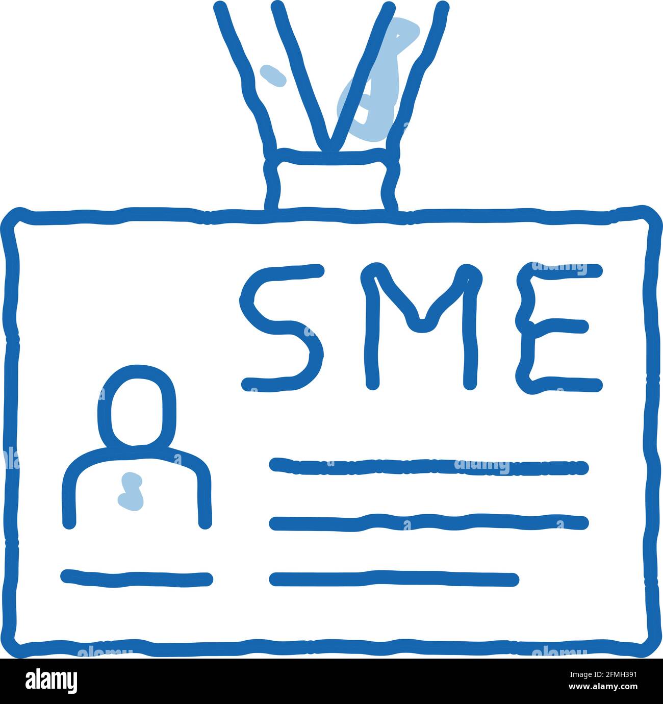 Sme Worker Badge With Photo doodle icon hand drawn illustration Stock ...