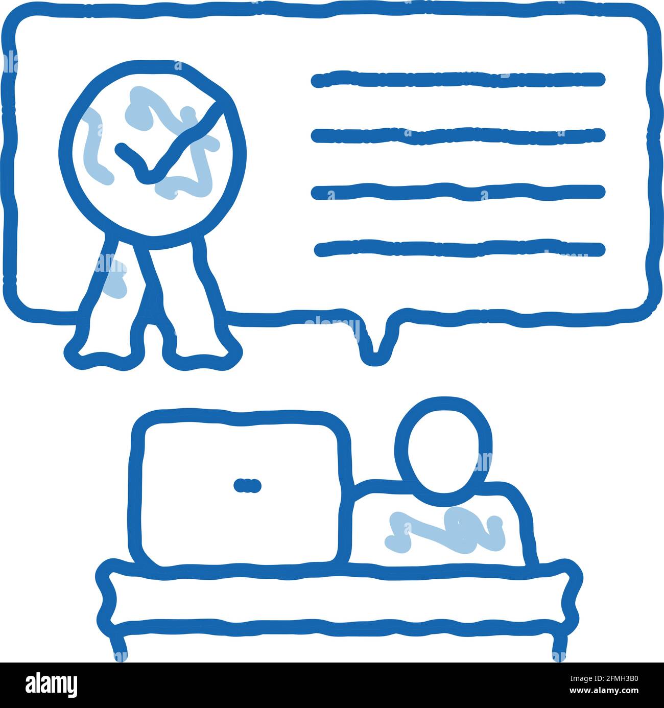 Employee Strives For Victory doodle icon hand drawn illustration Stock ...