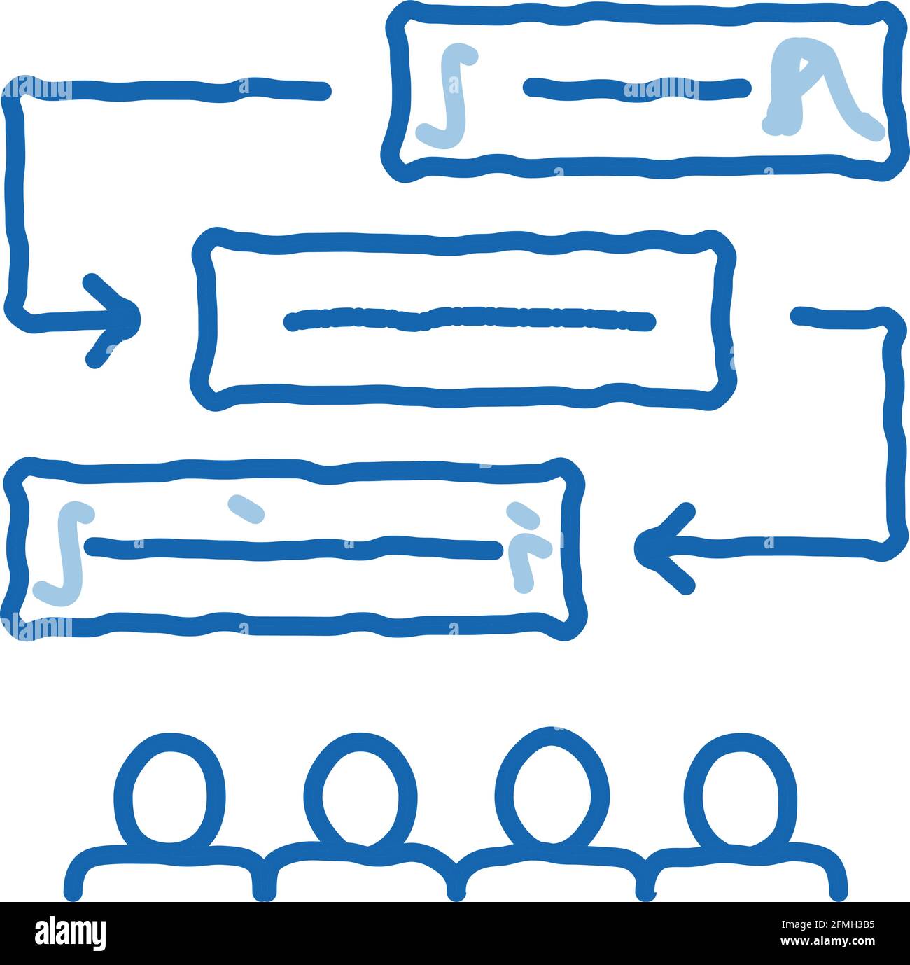 Employees Planning Work doodle icon hand drawn illustration Stock ...