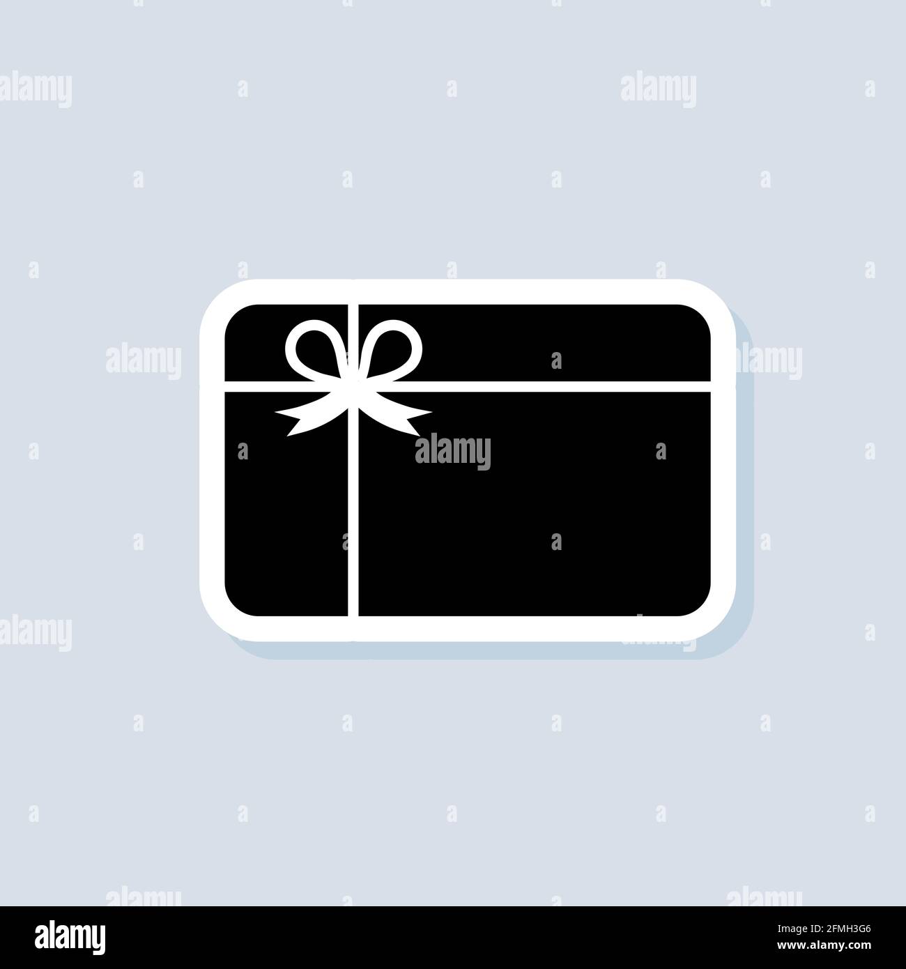 Gift card sticker. Logo design black symbol. Vector on isolated ...