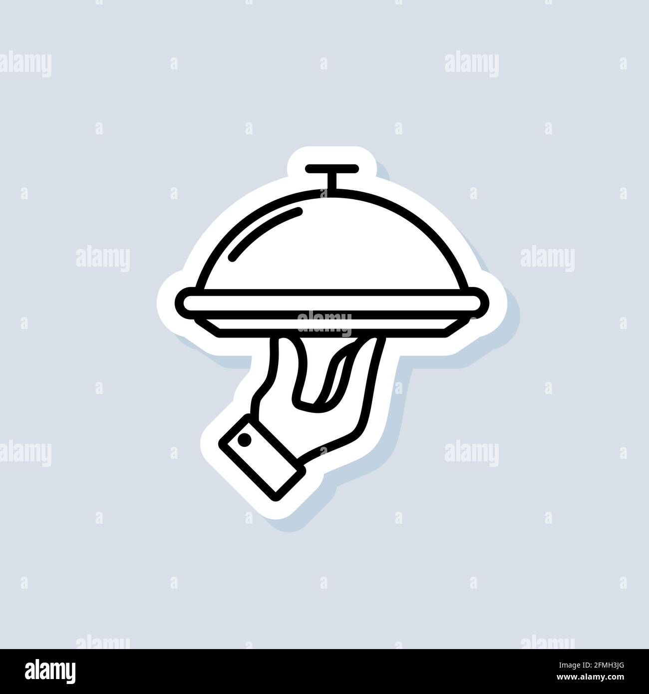 Restaurant sticker. Food tray. Catering services icon. Vector on ...