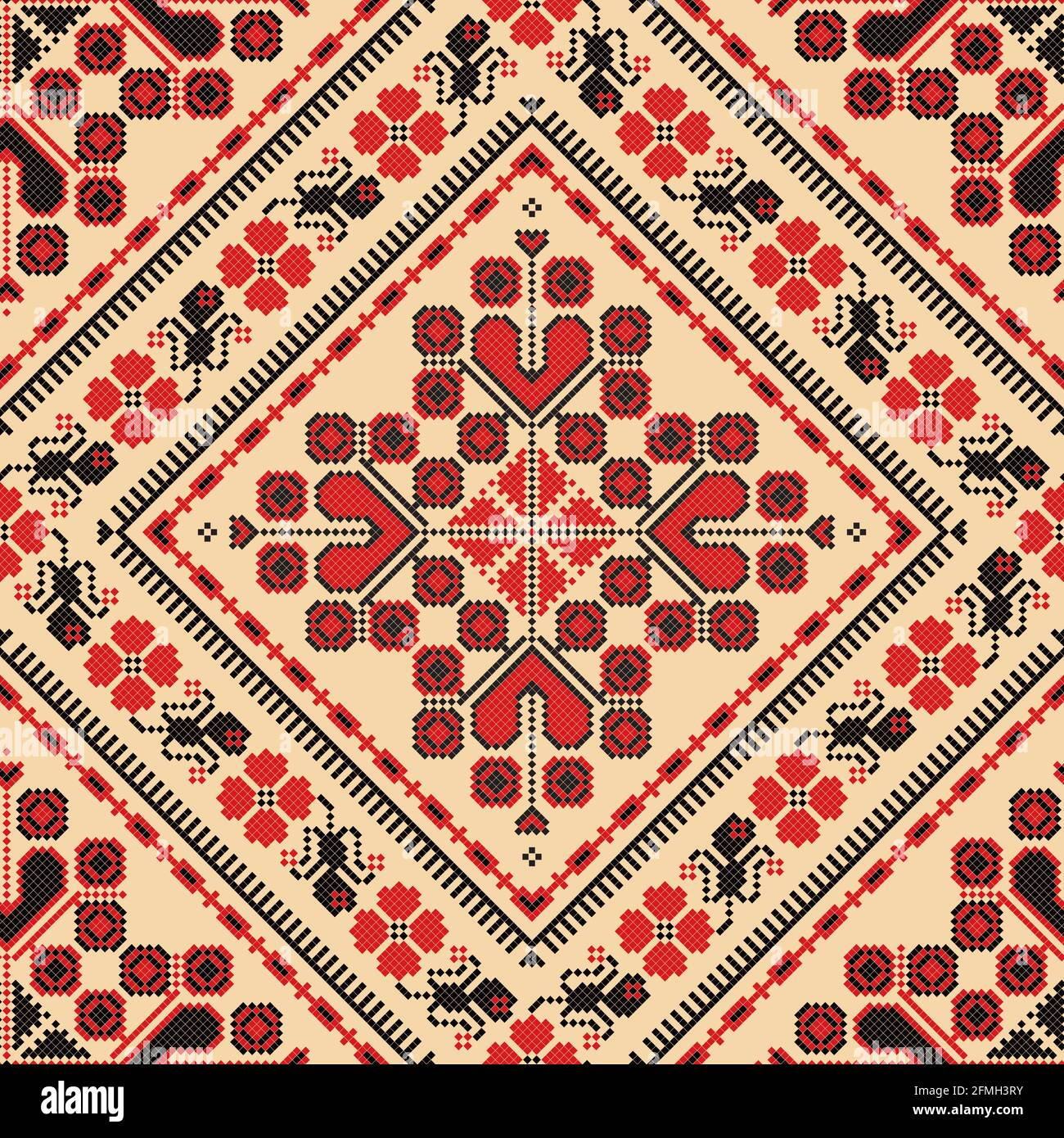 Romanian vector pattern inspired from traditional embroidery Stock ...