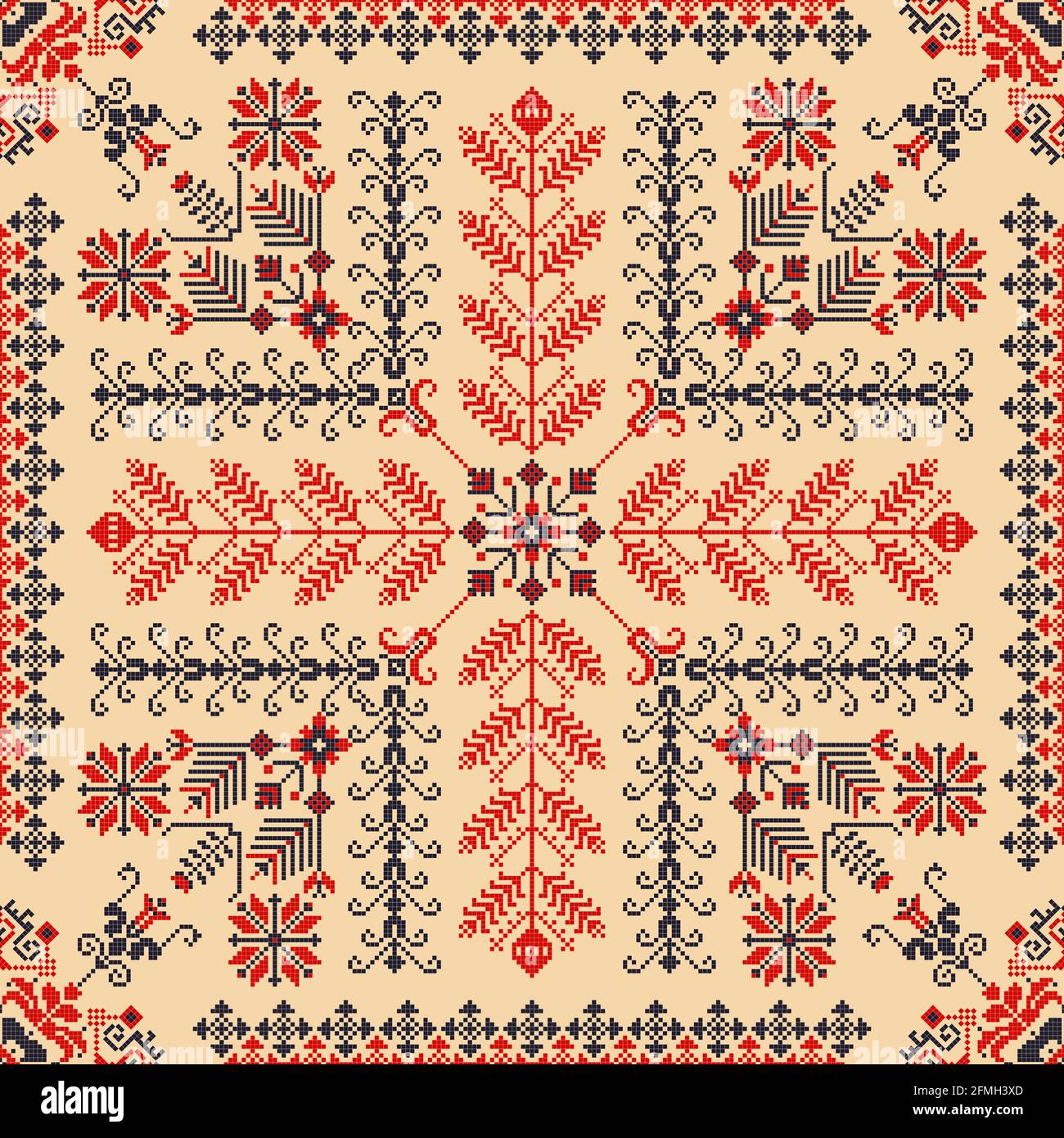 Romanian vector pattern inspired from traditional embroidery Stock ...