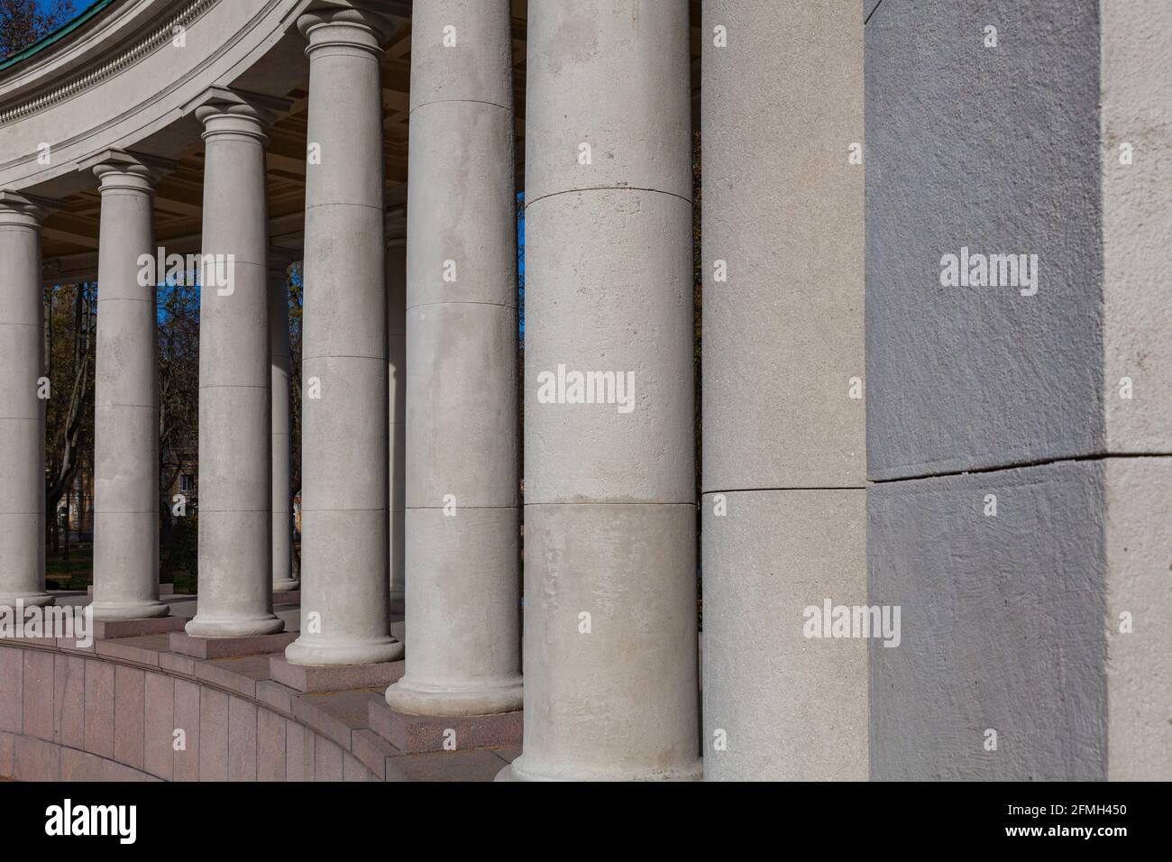 Picturesque stone colonnade of an old mansion Stock Photo - Alamy