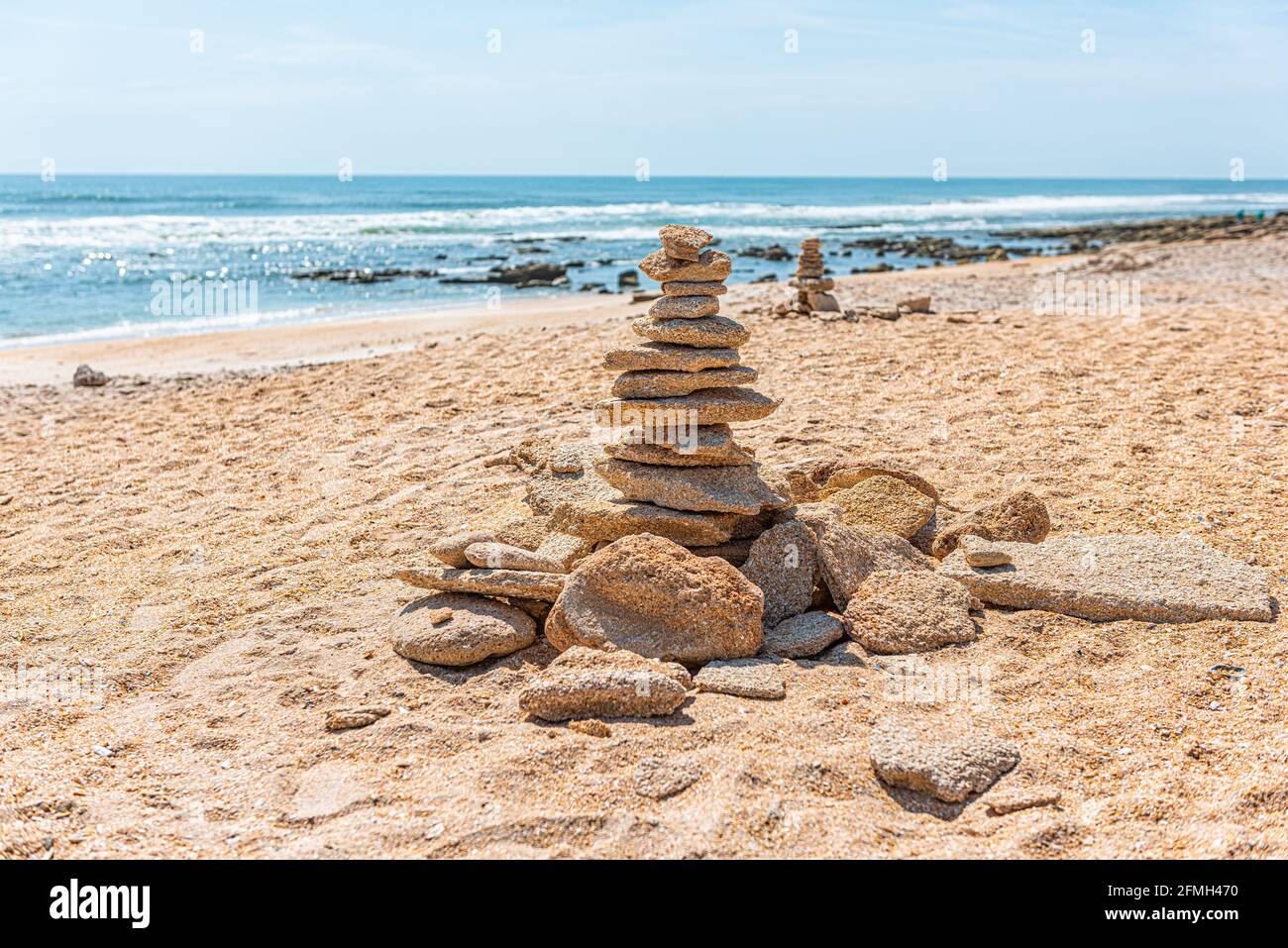 River to Sea Preserve, Marineland with stack cairn shelly limestone ...