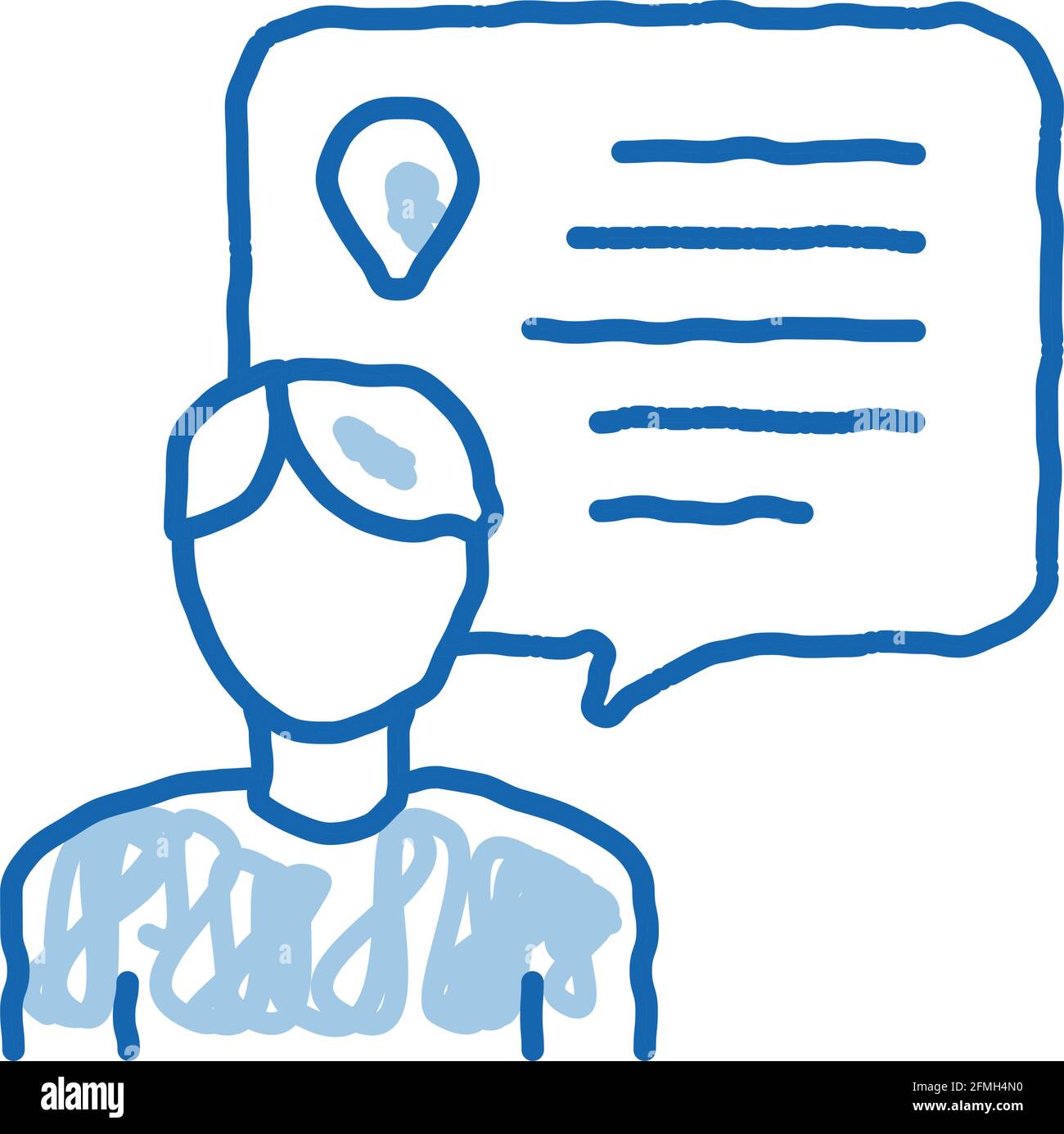 Human Talking About Location doodle icon hand drawn illustration Stock ...