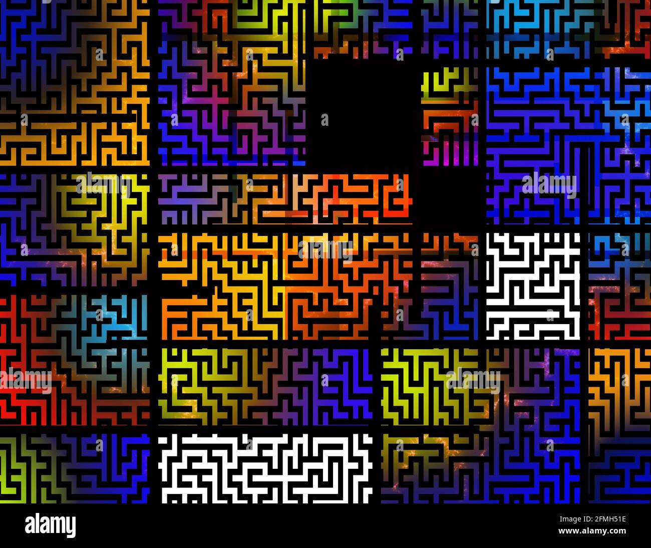 Modern geometric abstract art. Maze pattern. 3D rendering Stock Photo ...